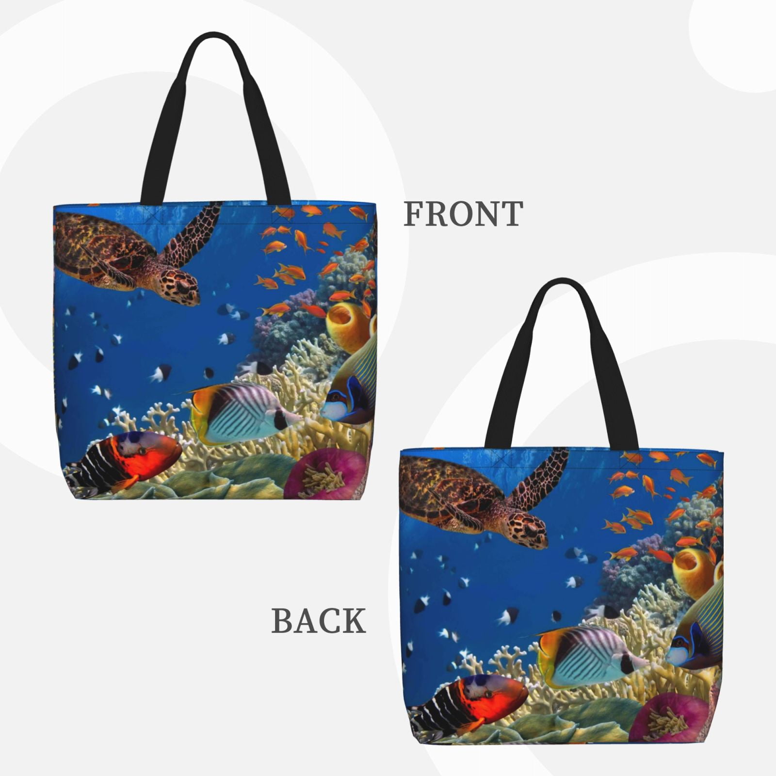 Horeoi Colorful Coral Reef for Reinforced Shoulder Tote Bag Scratch-Proof Design Spacious ...