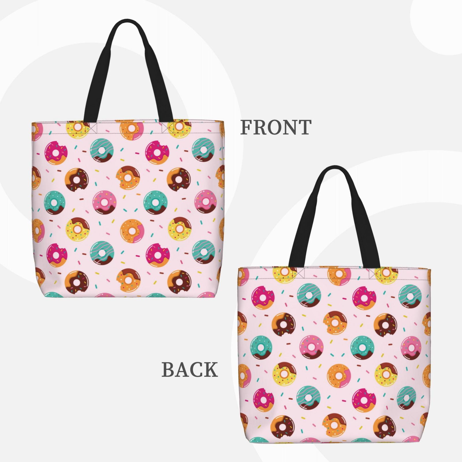 Horeoi Colorful Donuts for Reinforced Shoulder Tote Bag Scratch-Proof ...