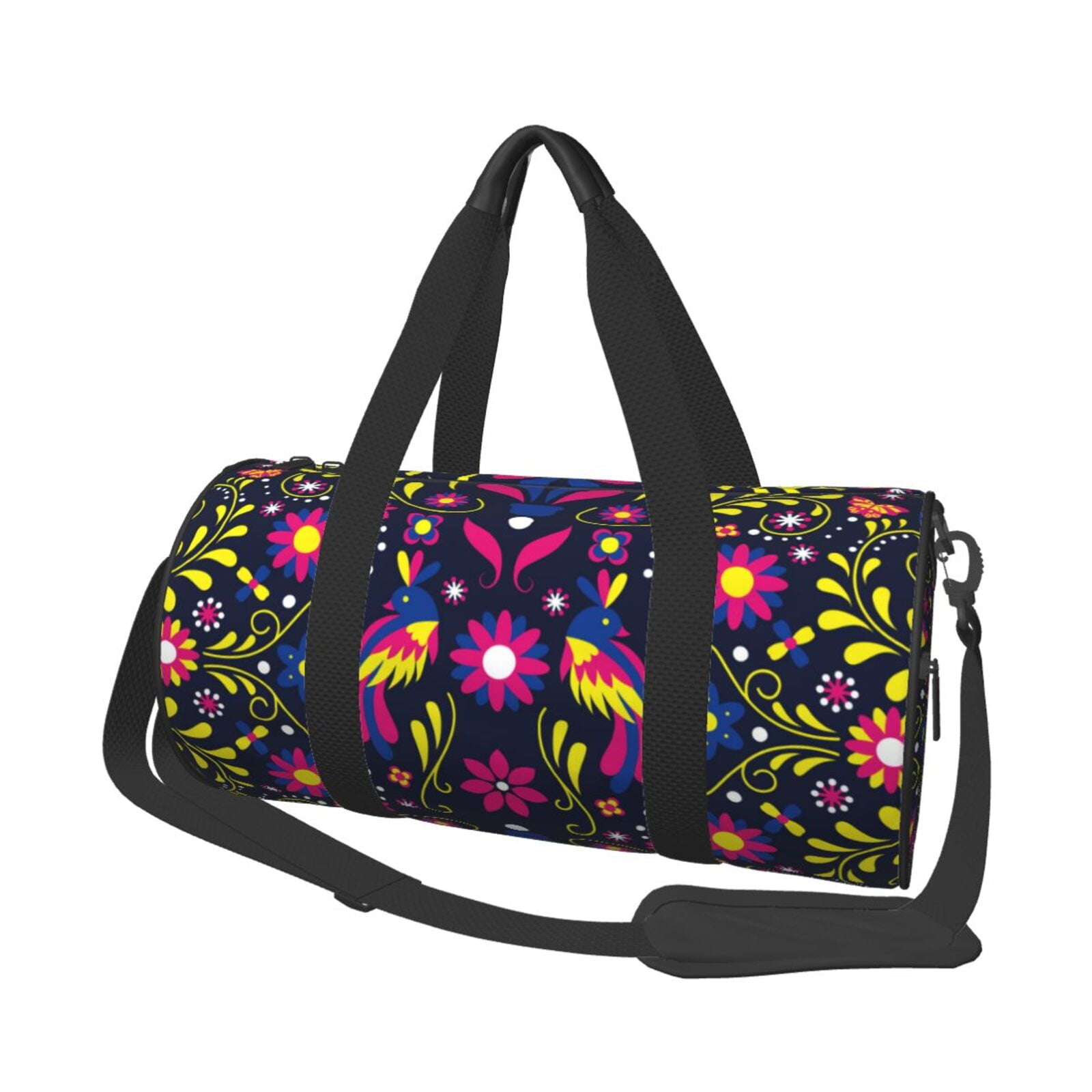 Horeoi Colorful Mexican Print Foldable Travel Duffle Bag with Removable ...