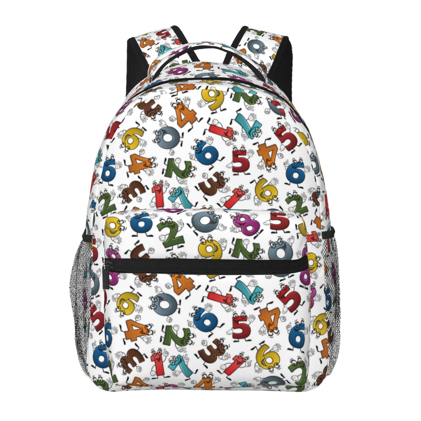 Horeoi Colorful Numbers Print Eco-Friendly Lightweight Student Backpack ...
