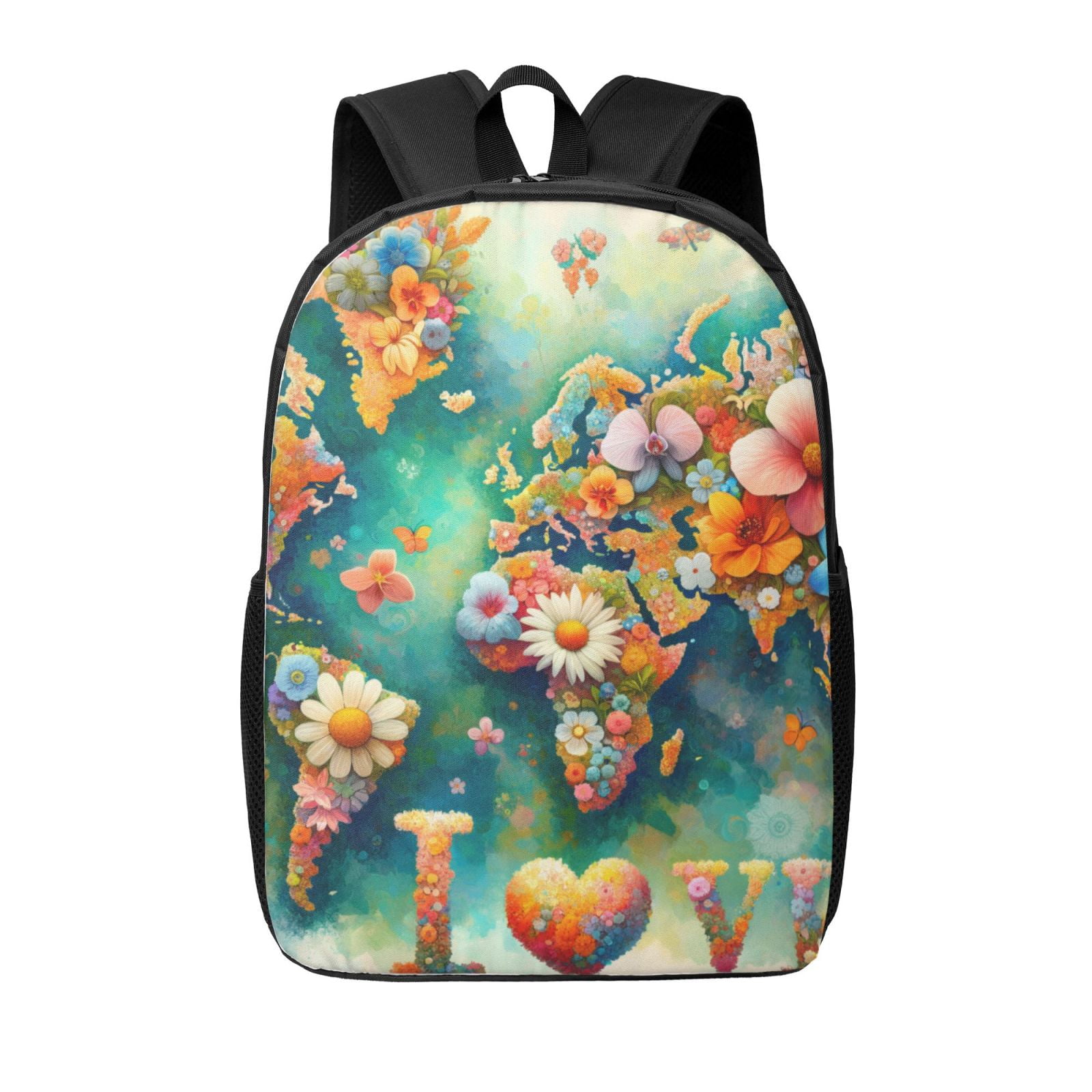 Horeoi Colorful World Map Print Backpack 17 Inch Laptop Back Pack Large ...