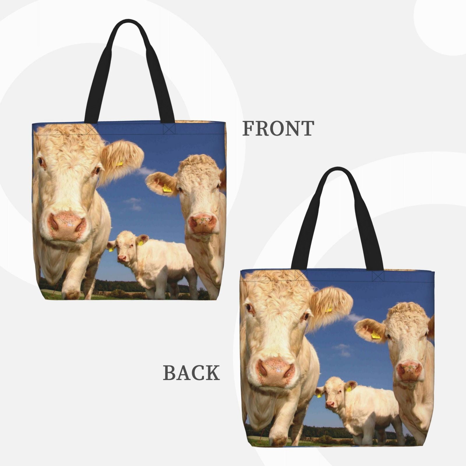 Horeoi Cows Cattles for Reinforced Shoulder Tote Bag Scratch-Proof ...