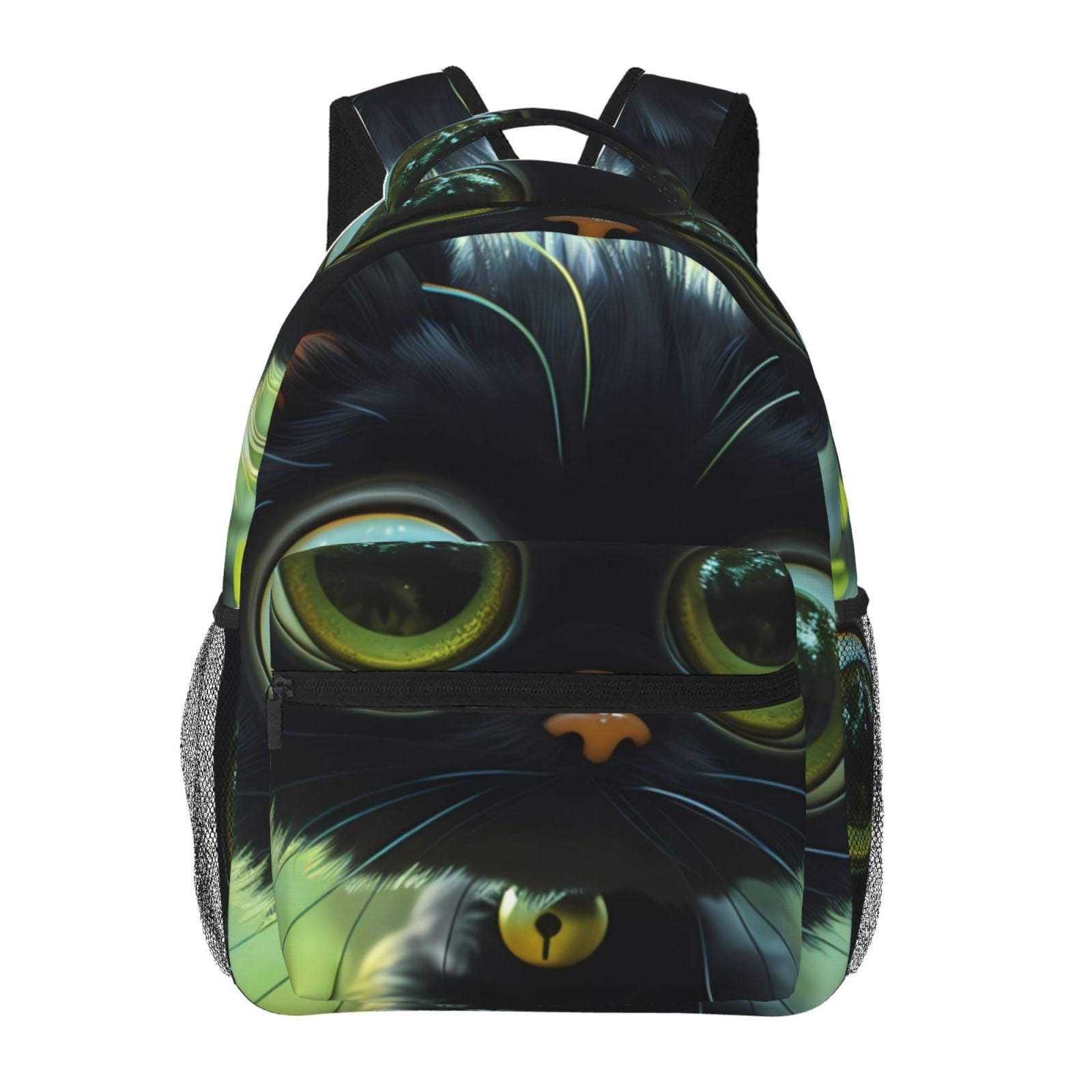 Horeoi Cute Big-Eyed Black Cat Print Eco-Friendly Lightweight Student ...
