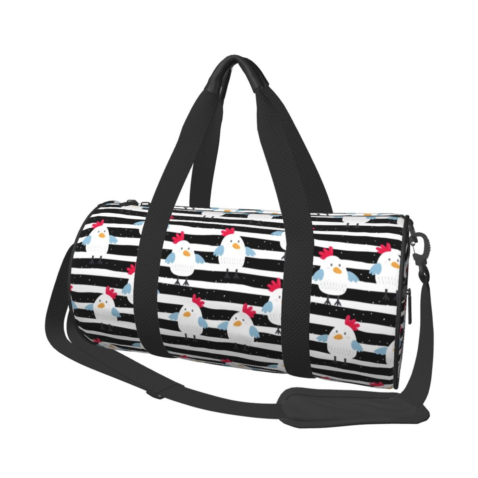 Horeoi Cute Chicken Print Foldable Travel Duffle Bag with Removable ...
