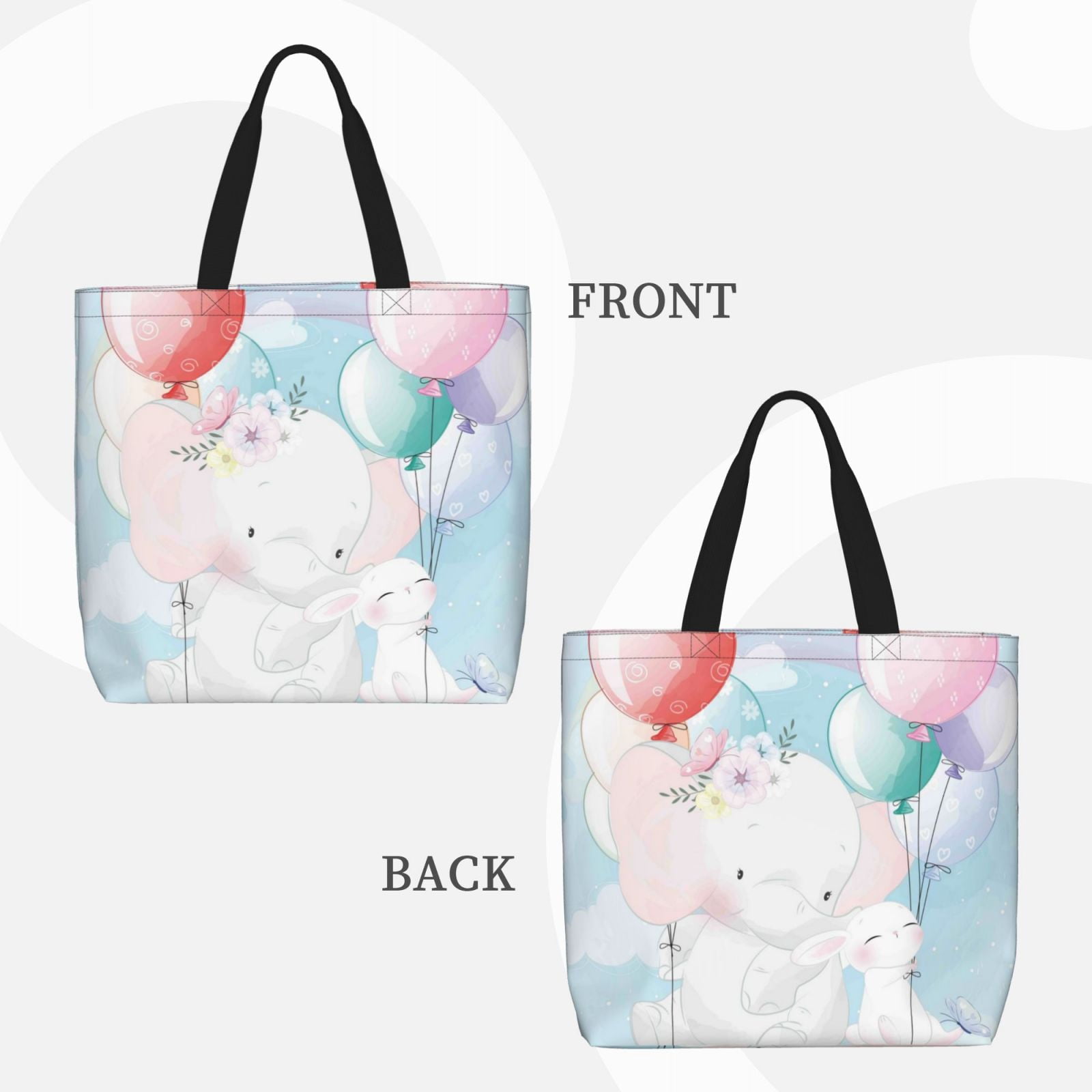 Horeoi Cute Elephant for Reinforced Shoulder Tote Bag Scratch-Proof ...