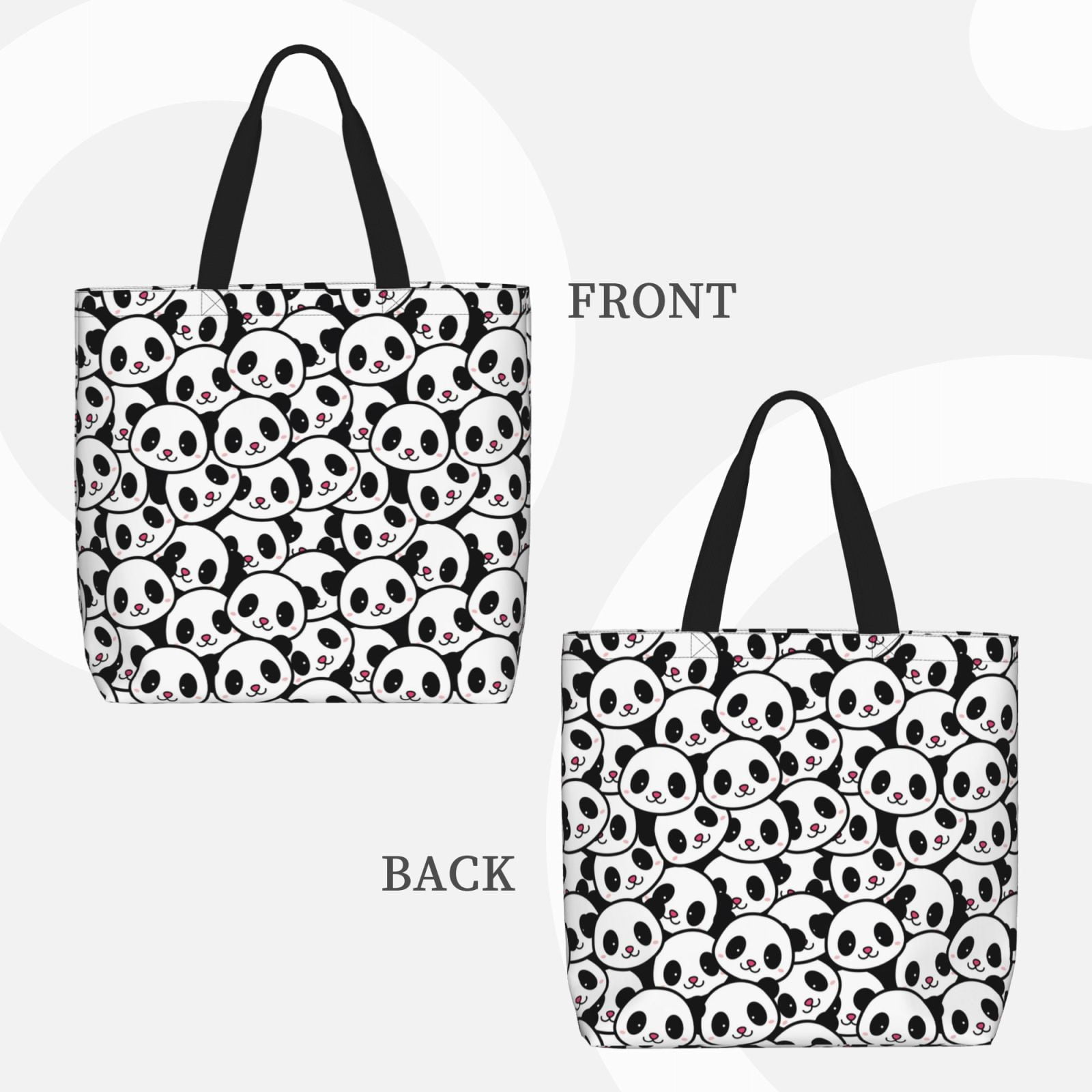 Horeoi Cute Panda Face for Reinforced Shoulder Tote Bag Scratch-Proof ...