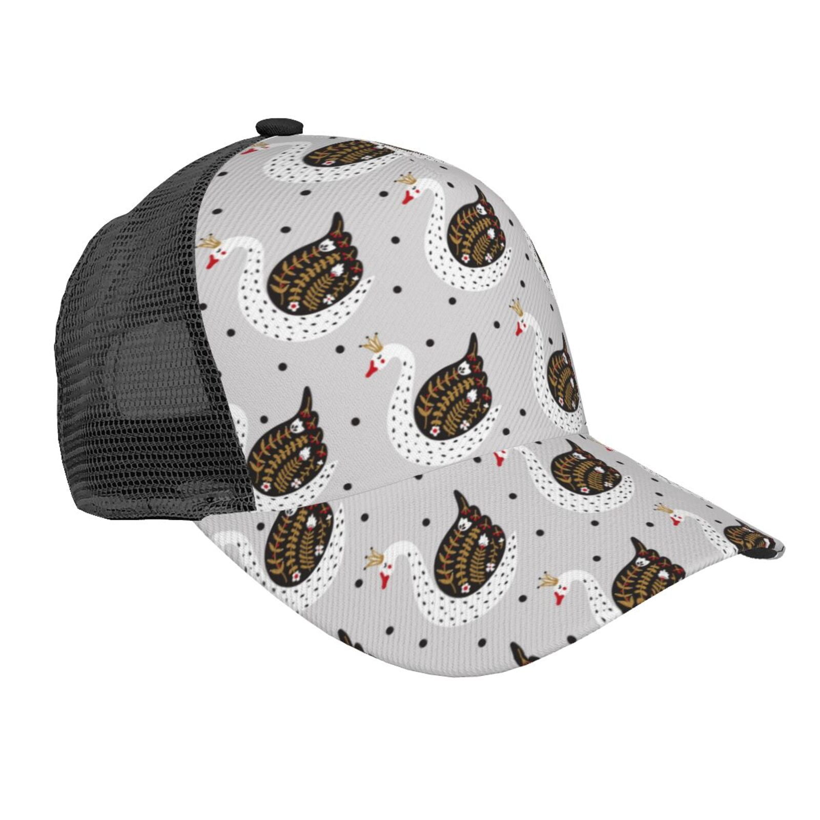 Horeoi Cute Swan Pattern Baseball Cap, Retro Adjustable Dad Hats ...
