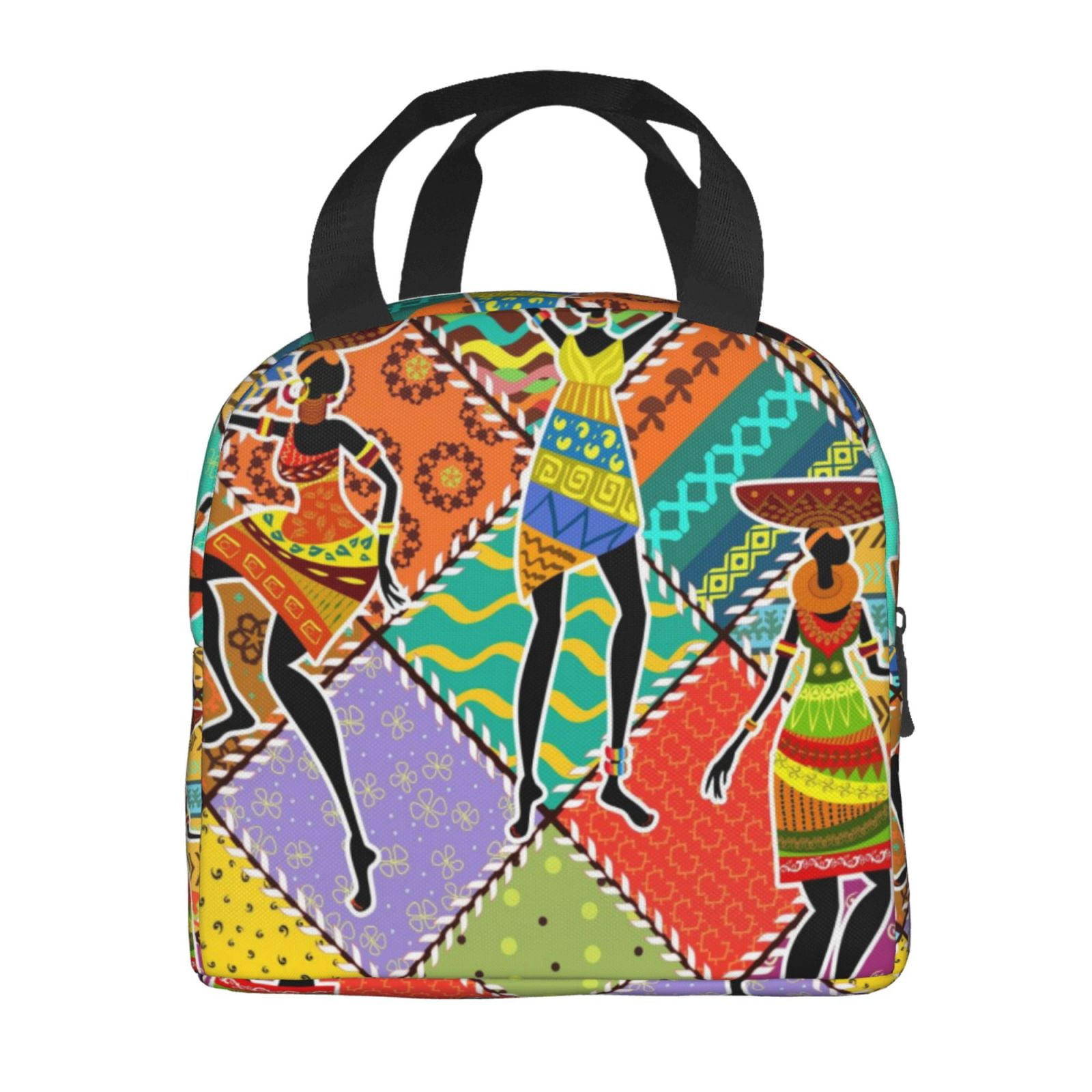 Horeoi Dancing African Womans Pattern Lunch Bag for Work Picnic Travel ...