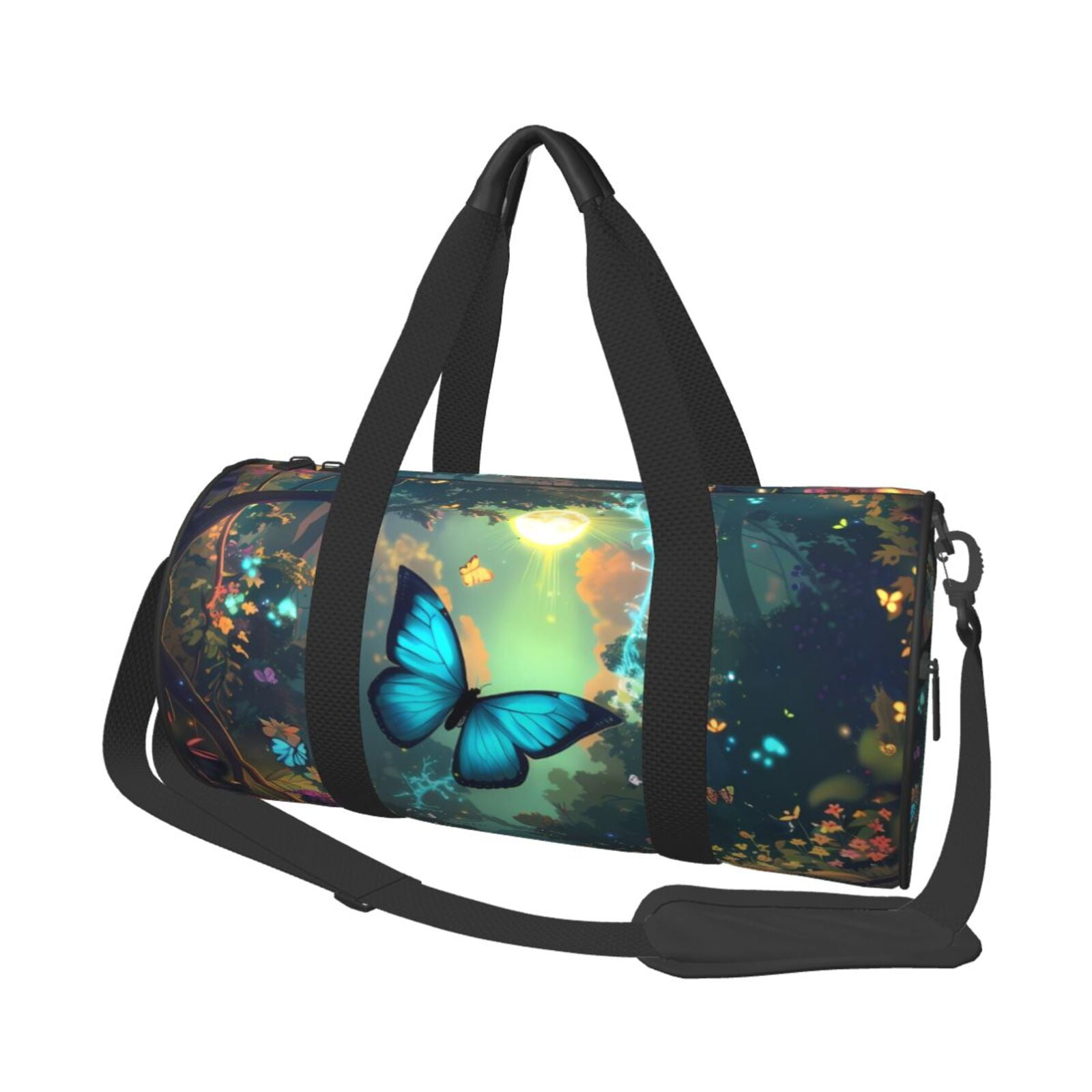 Horeoi Enchanted Forest Butterfly A Print Foldable Travel Duffle Bag ...