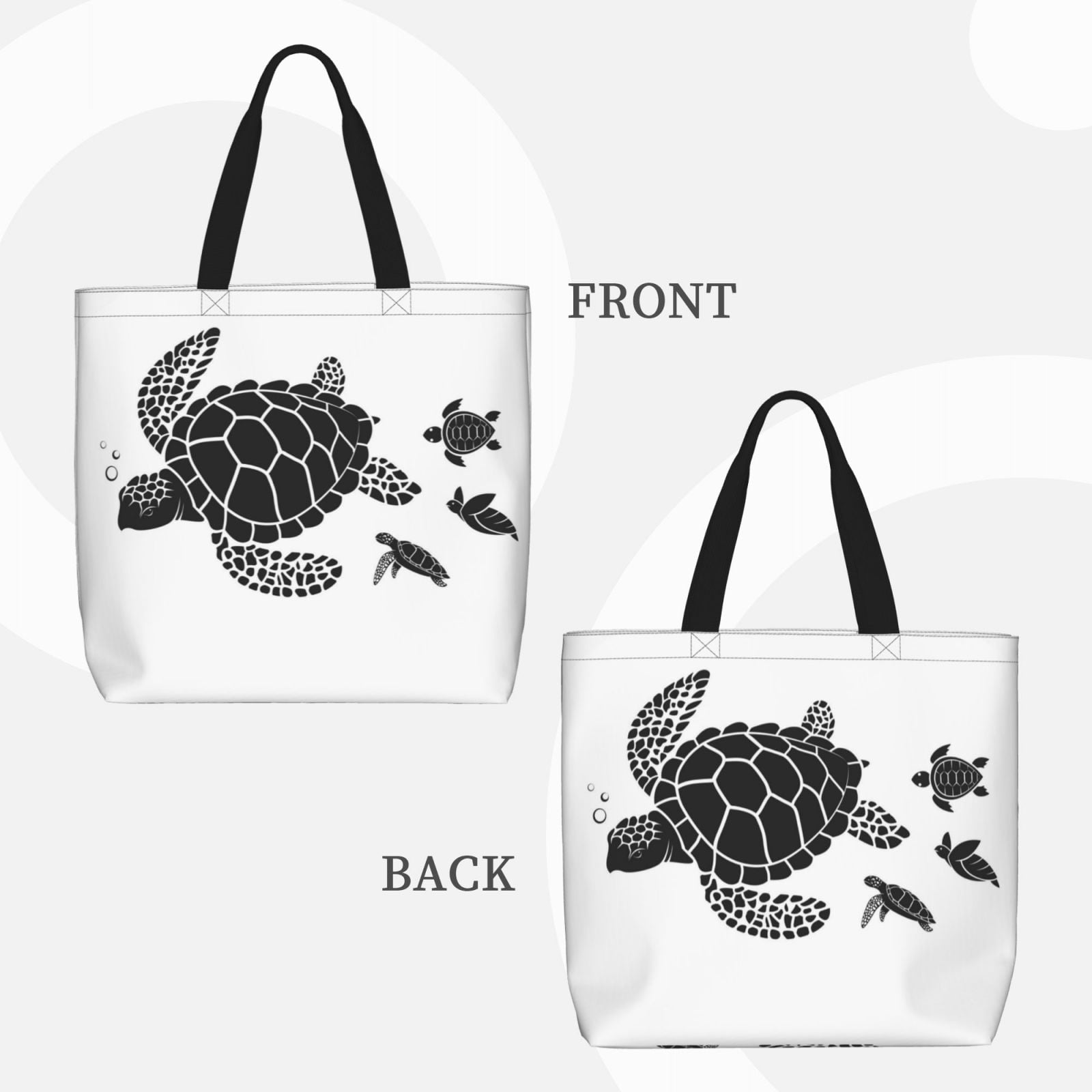 Horeoi Family Of Sea Turtles for Reinforced Shoulder Tote Bag Scratch ...