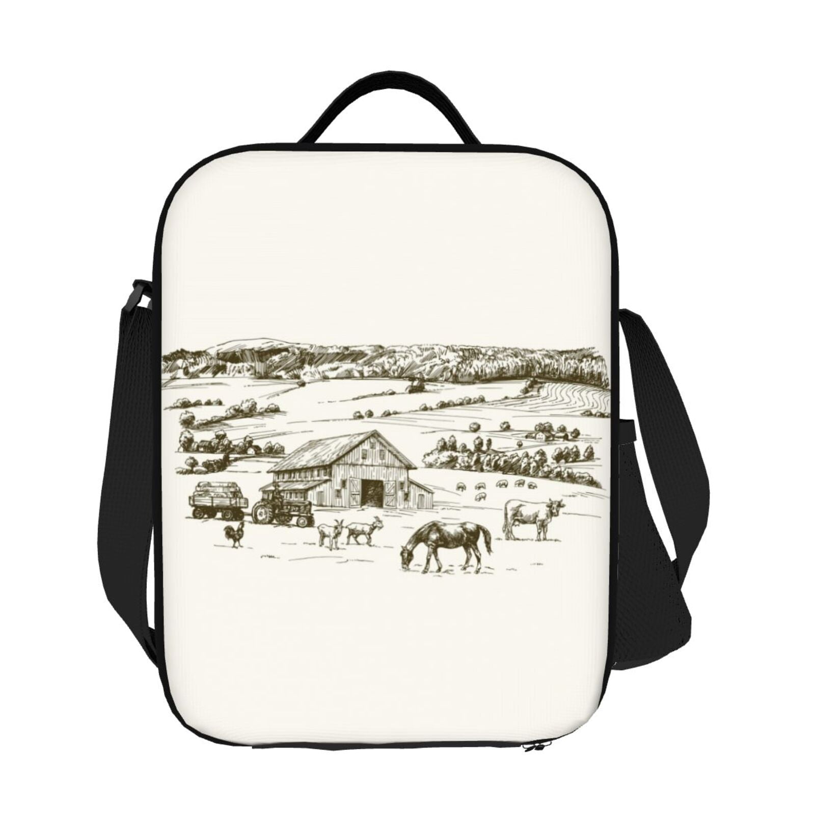 Horeoi Farm Animals 2 Pattern Insulated Thermal Lunch Bag with ...