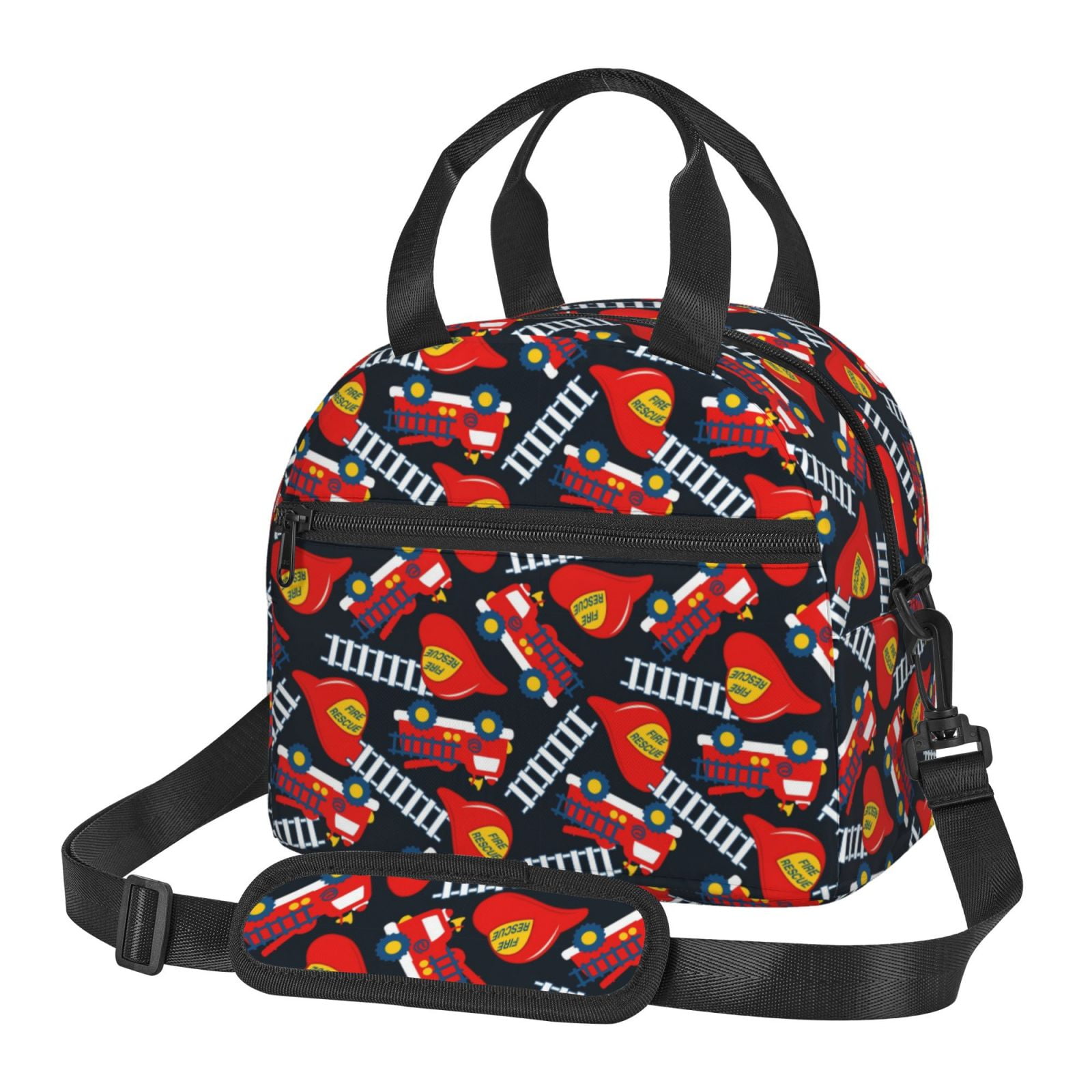 Horeoi Fire Rescue With Red Helmet And Truck for Insulated Lunch Bag ...
