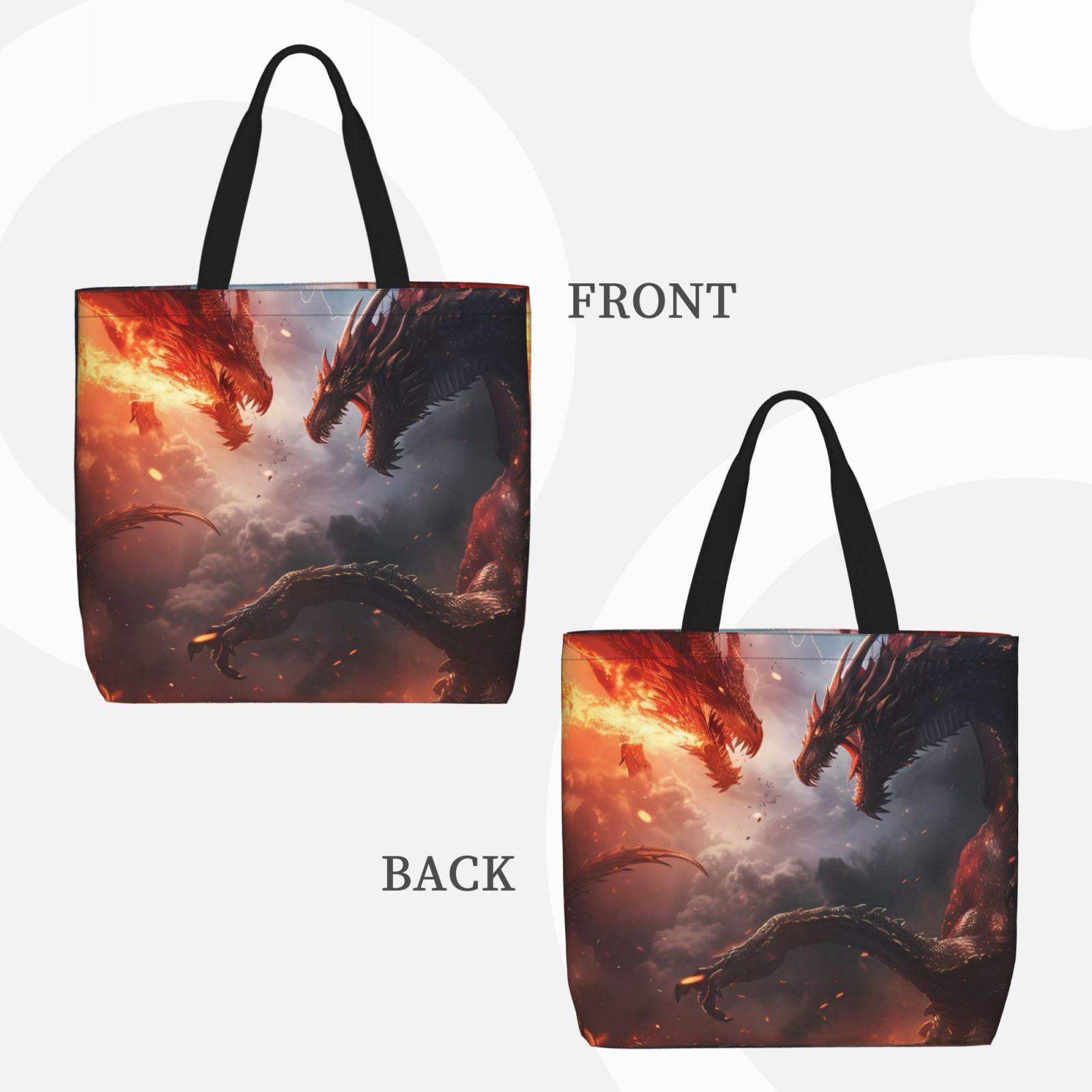 Horeoi Fire Sky Dragon for Reinforced Shoulder Tote Bag Scratch-Proof ...