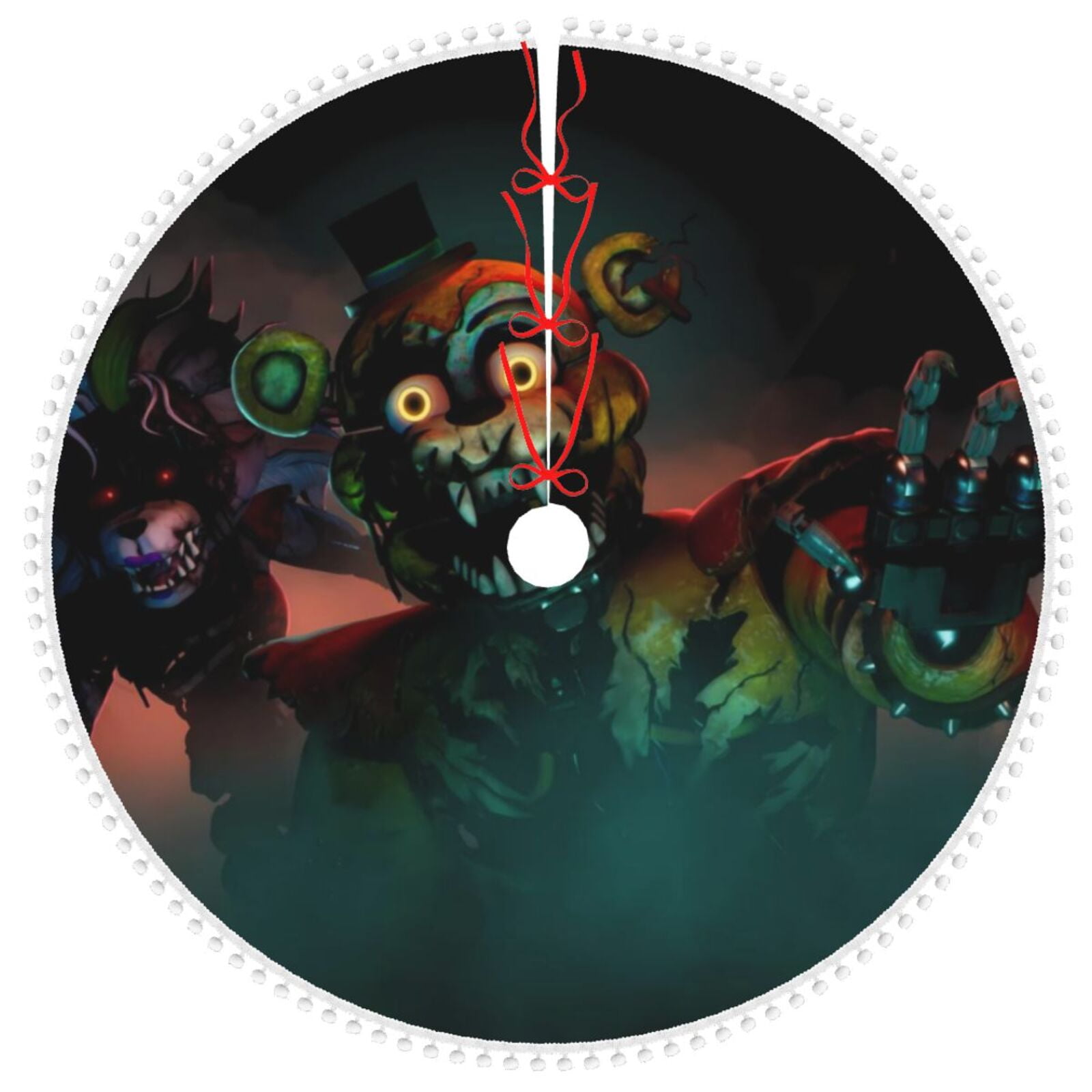 Horeoi Five Nights At Freddy'S Print Christmas Rug for 6Ft Tree, Rustic Farmhouse Christmas Tree ...