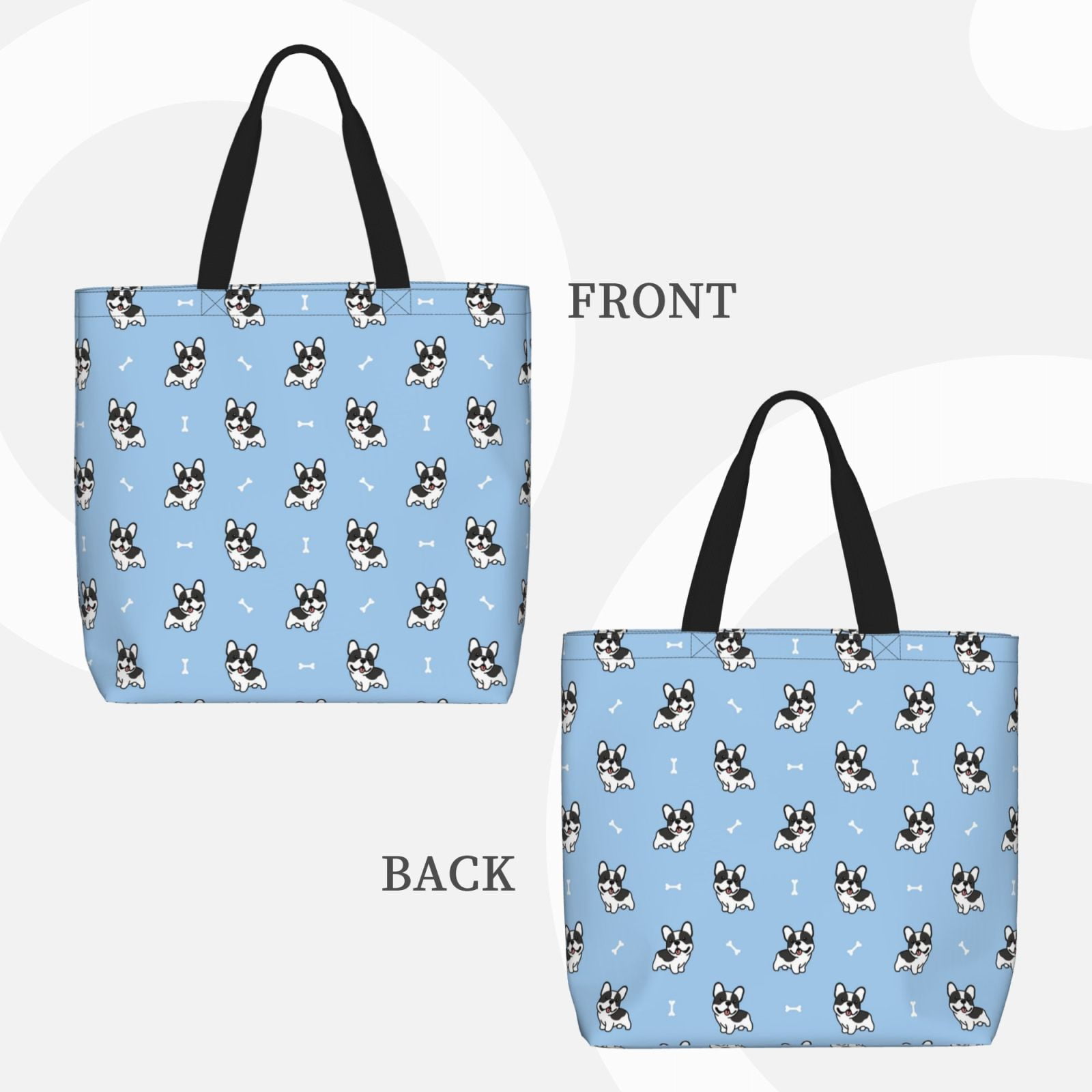 Horeoi French Bulldog Puppy for Reinforced Shoulder Tote Bag Scratch ...