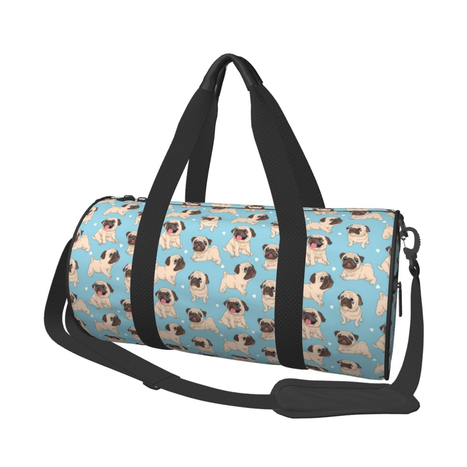 Horeoi Funny Cartoon Pugs Print Foldable Travel Duffle Bag with ...