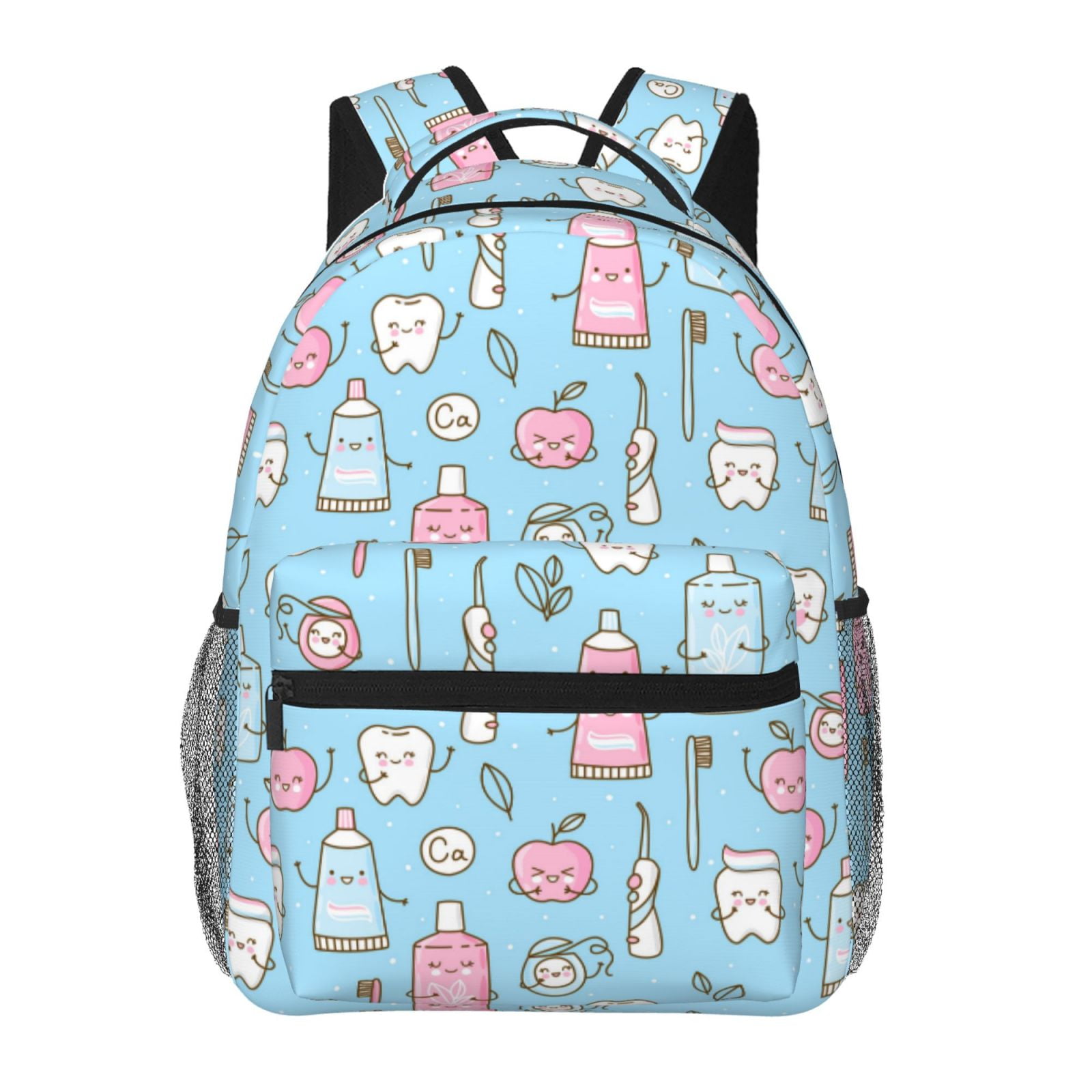 Horeoi Funny Cute Teeth Print Eco-Friendly Lightweight Student Backpack ...