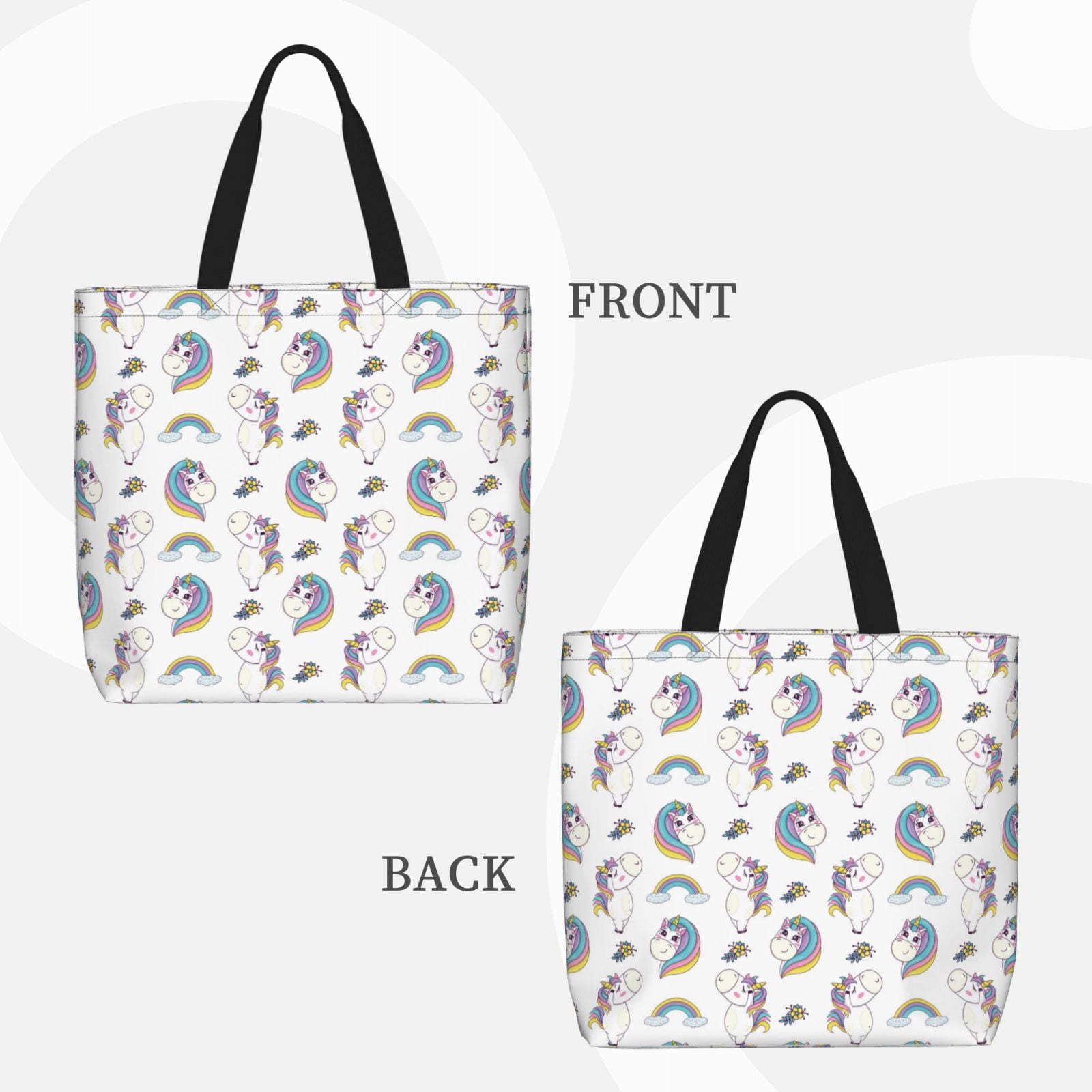 Horeoi Funny Kawaii Unicorns Dancing for Reinforced Shoulder Tote Bag ...