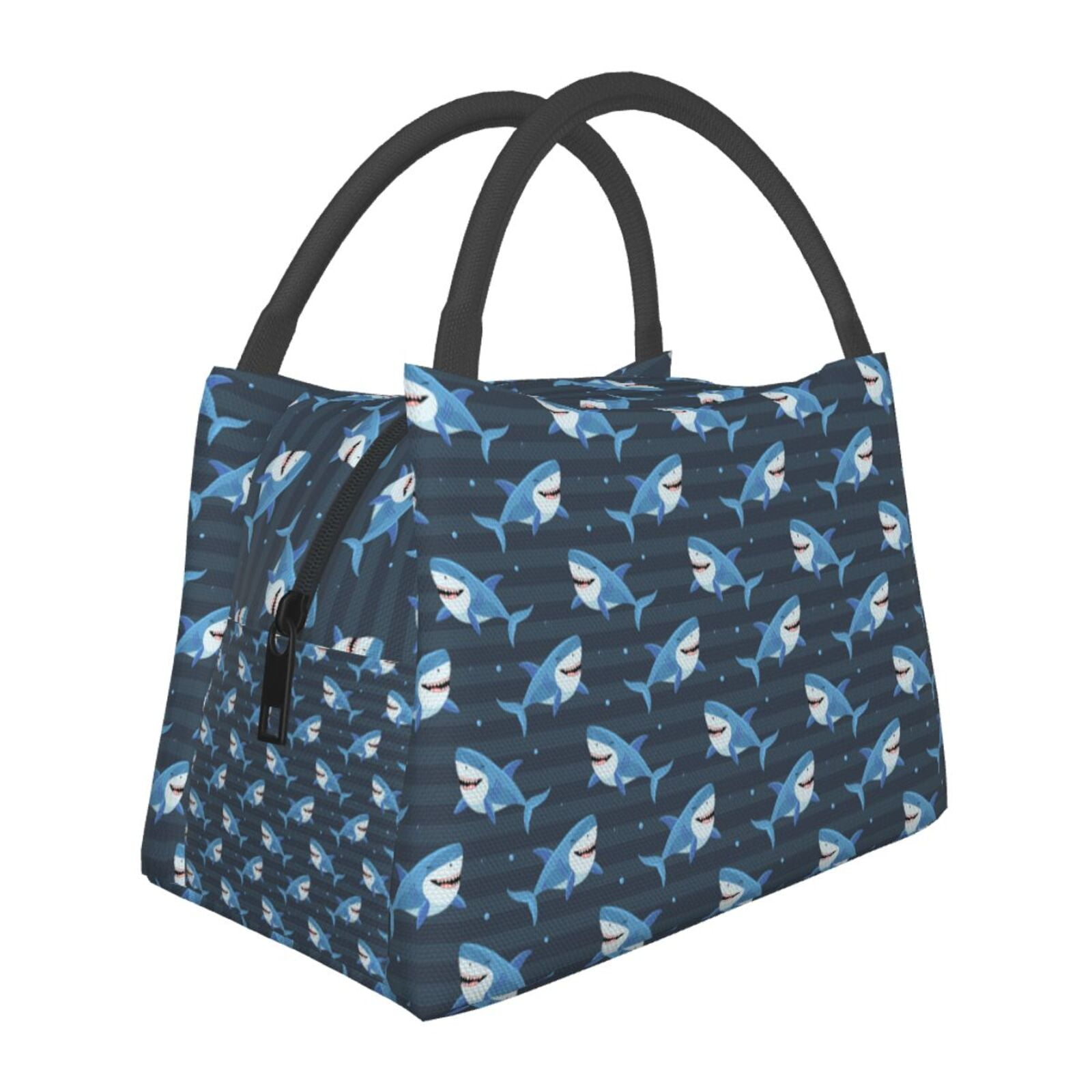 Horeoi Funny Sharks Pattern Portable Insulation Bag for Work Picnic ...