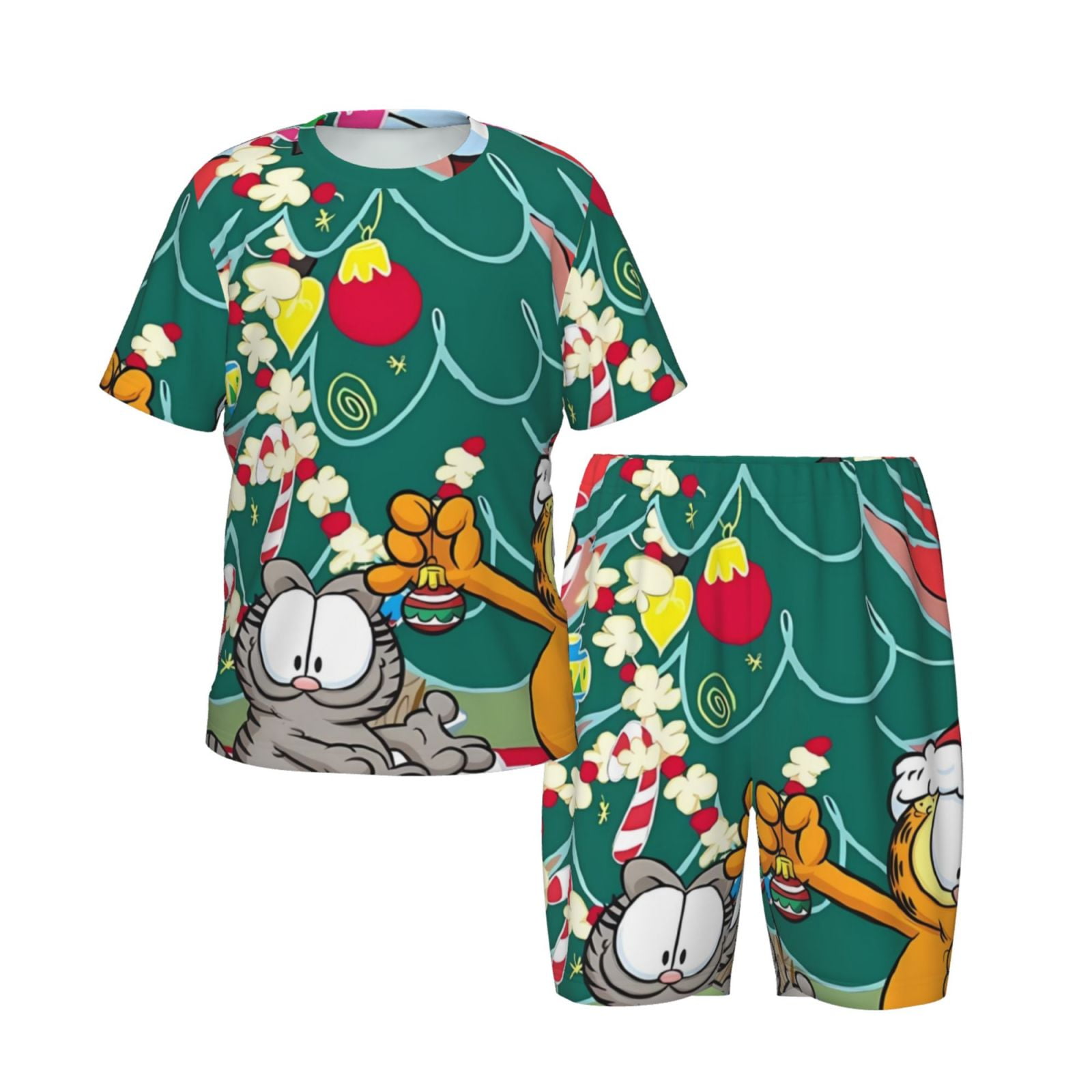 Horeoi Garfield Print Girls Pajamas 2 Pieces Tie Dye Shirts&Tank Shorts ...