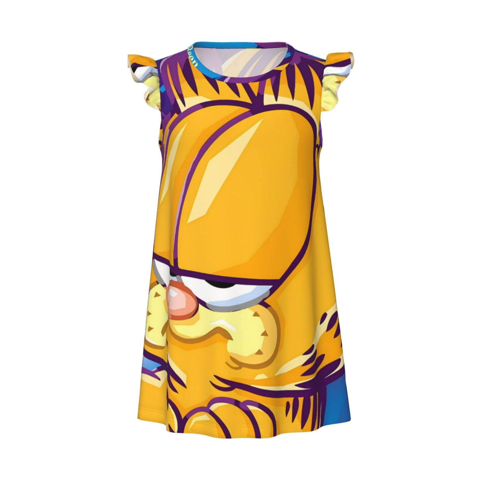 Horeoi Garfield Print Girls Princess Nightgowns Flutter Sleeves Night ...