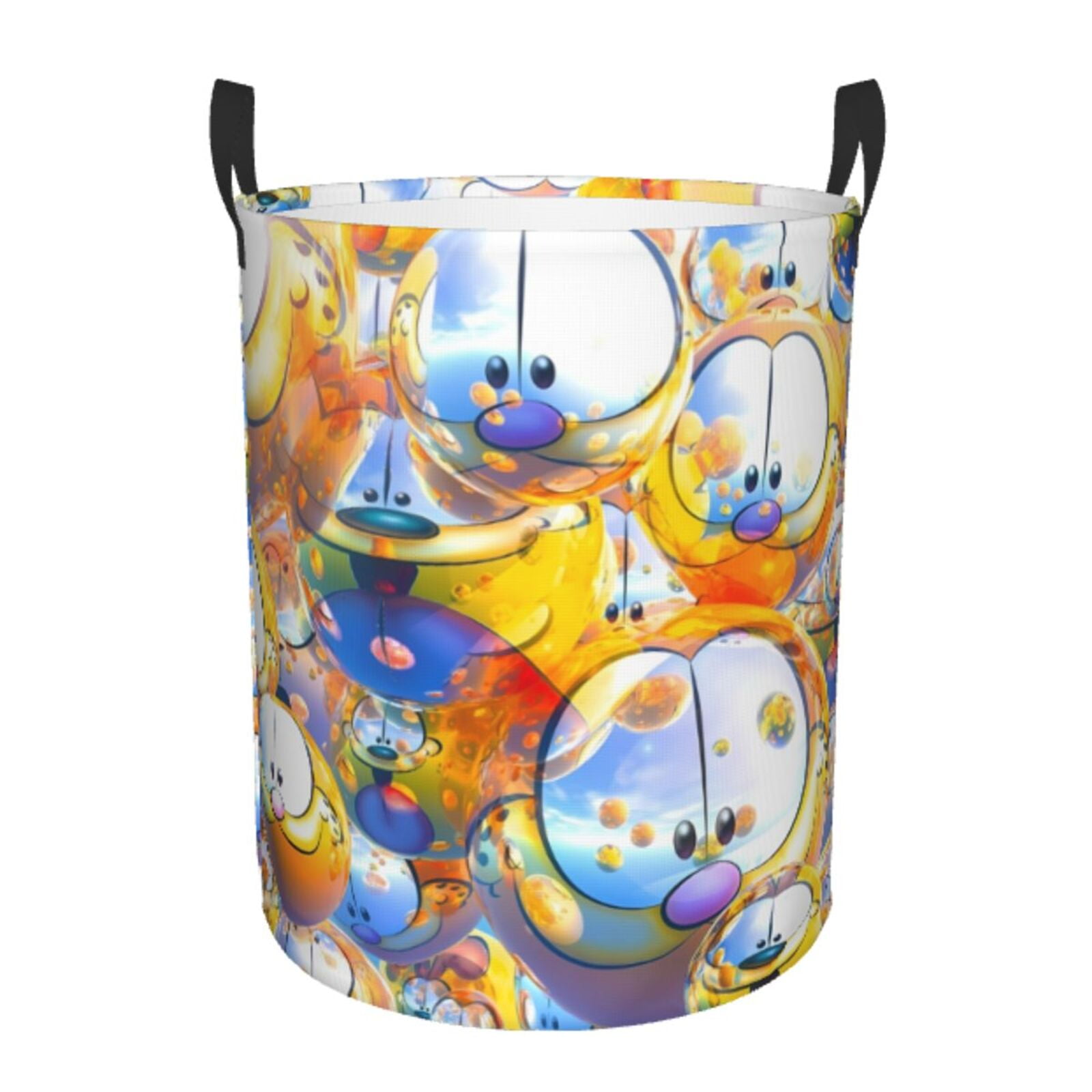 Horeoi Garfield Print Large Laundry Basket Waterproof Round Cotton ...