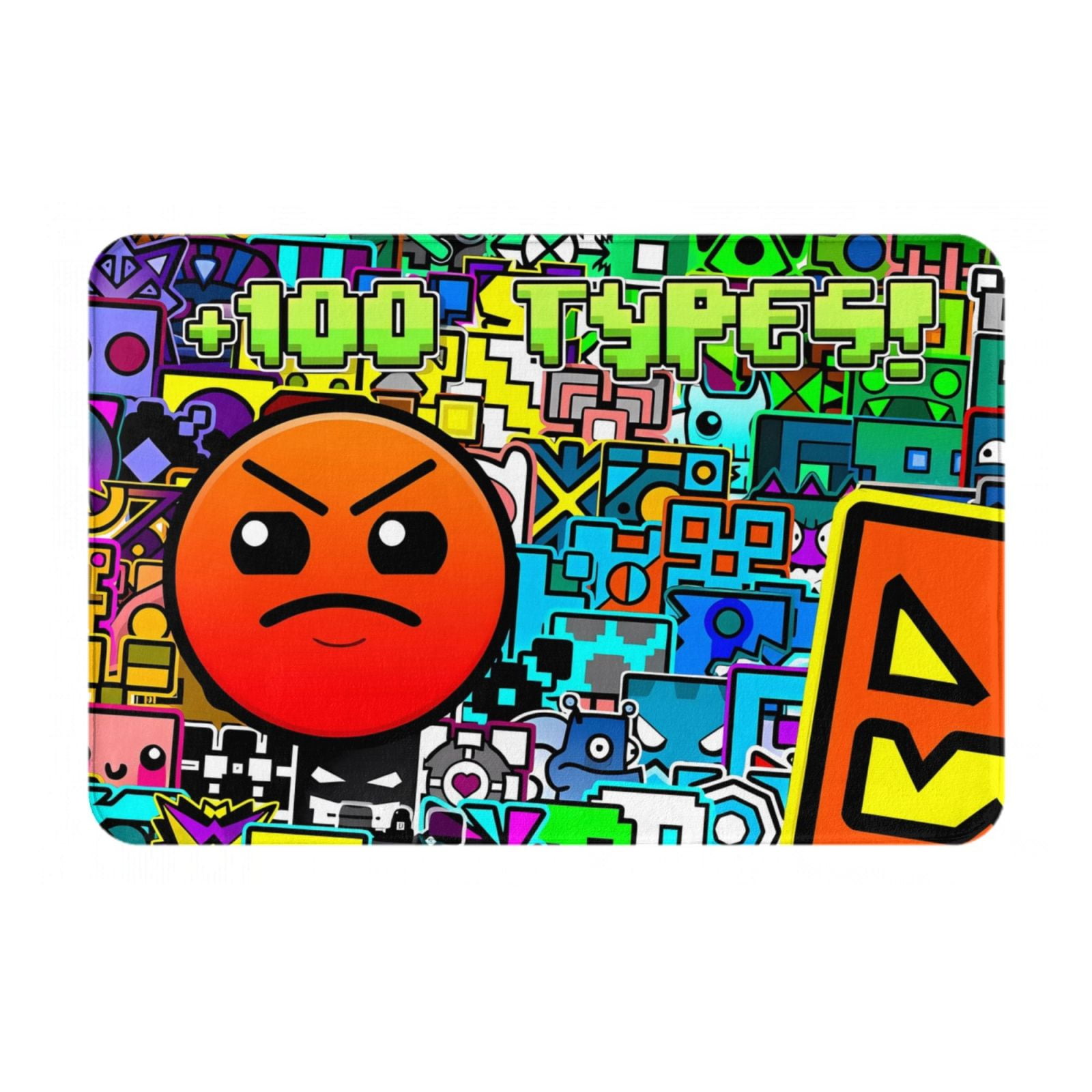 Horeoi Geometry Dash Print Anti-Slip Doormat, Floor Mat Machine ...