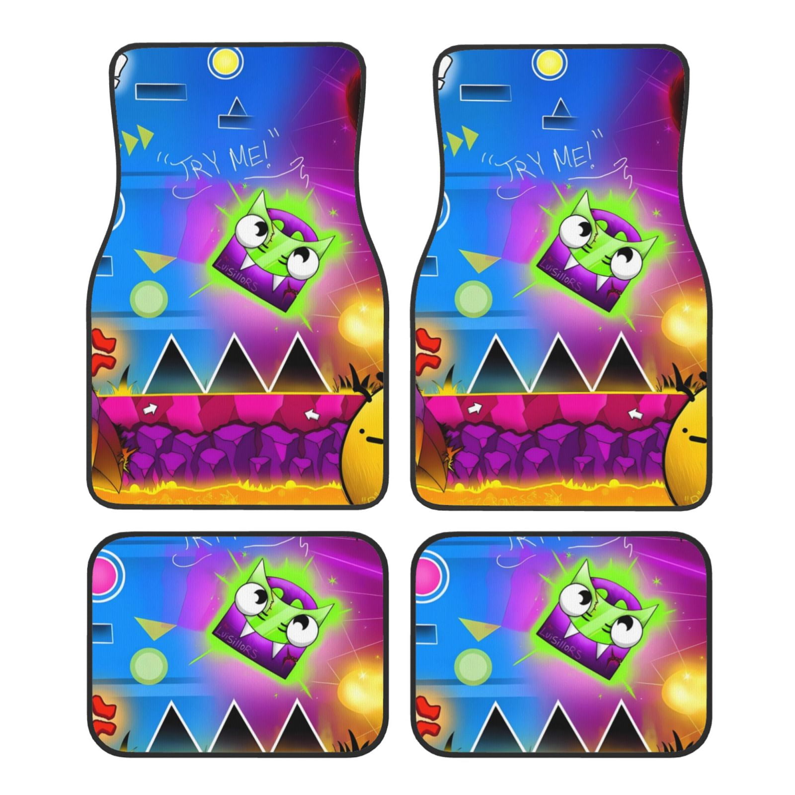 Horeoi Geometry Dash Print Car Floor Mats Universal SUV Front Rear ...