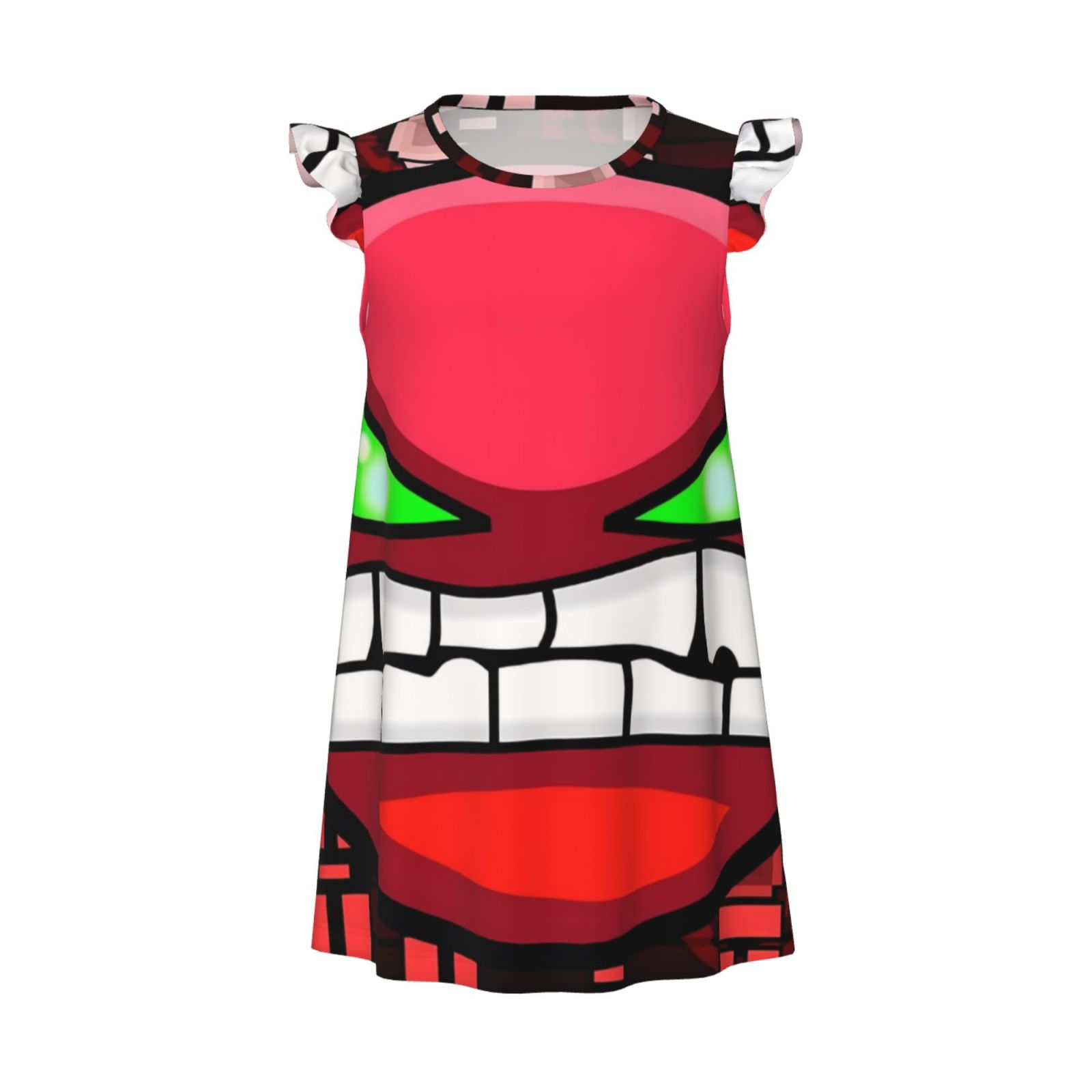 Luyuia Geometry Dash Print Girls' Princess Nightgown, Flutter Sleeve ...