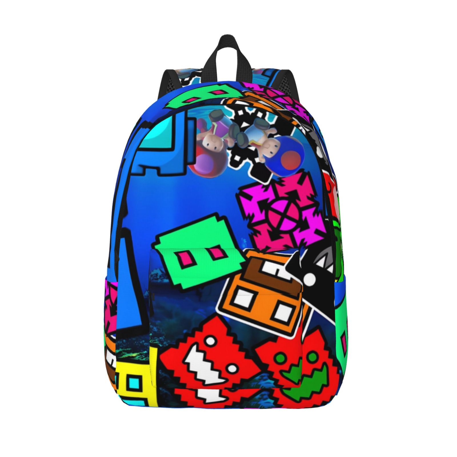 Horeoi Geometry Dash Print Laptop Backpack - Adjustable Shoulder Straps ...