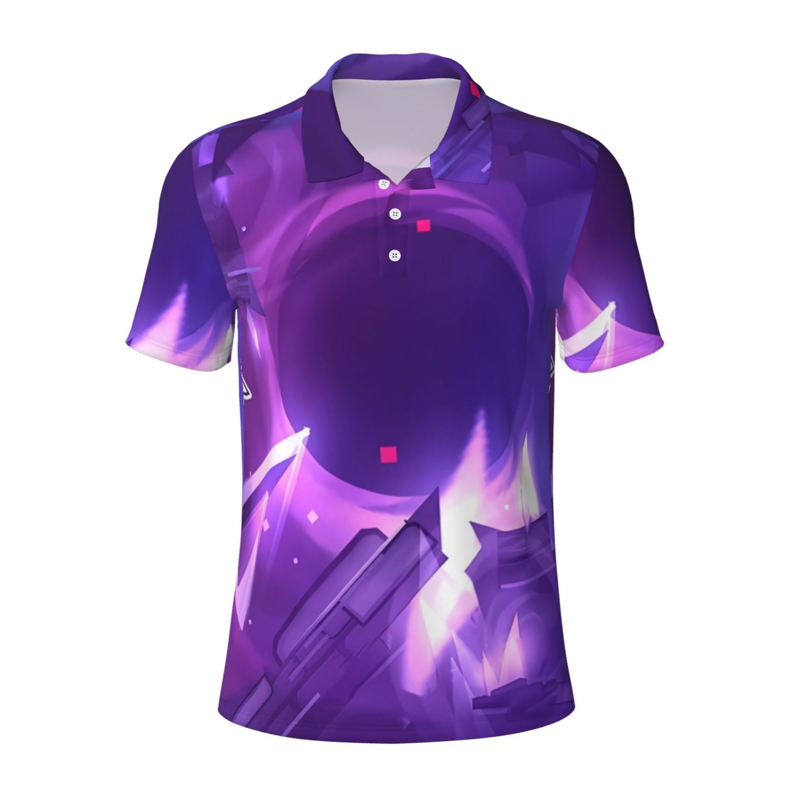 Horeoi Geometry Dash Print Mens Golf Shirt Moisture Wicking Quick-Dry ...