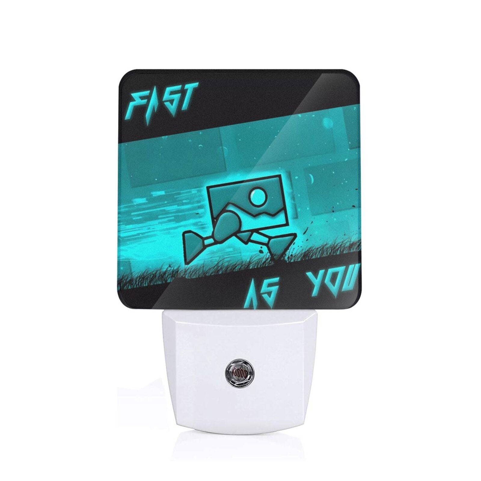 Horeoi Geometry Dash Print Plug-in LED Night Light Auto Dusk to Dawn ...
