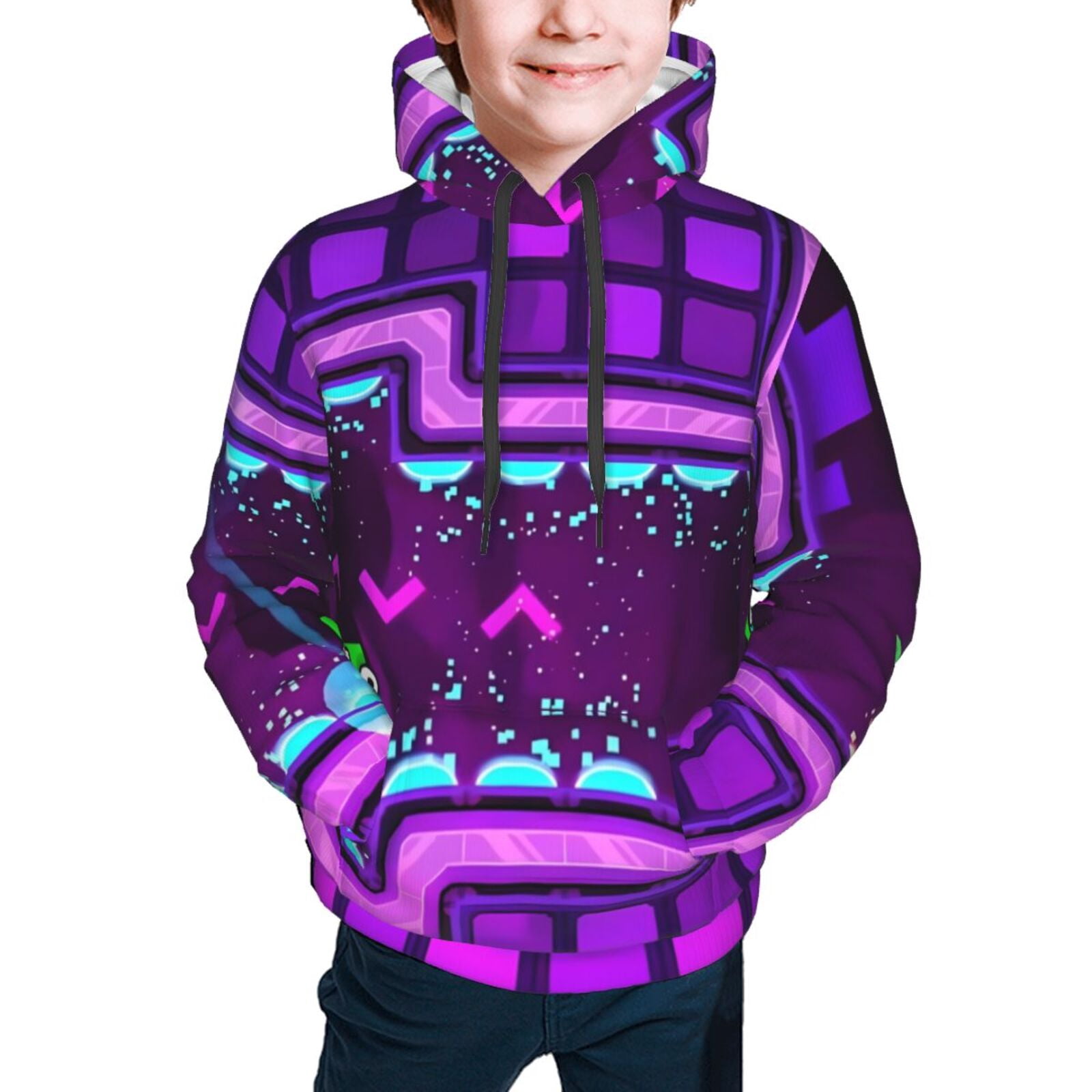 Horeoi Geometry Dash Print Quality Youth Kids Hooded Pullover ...