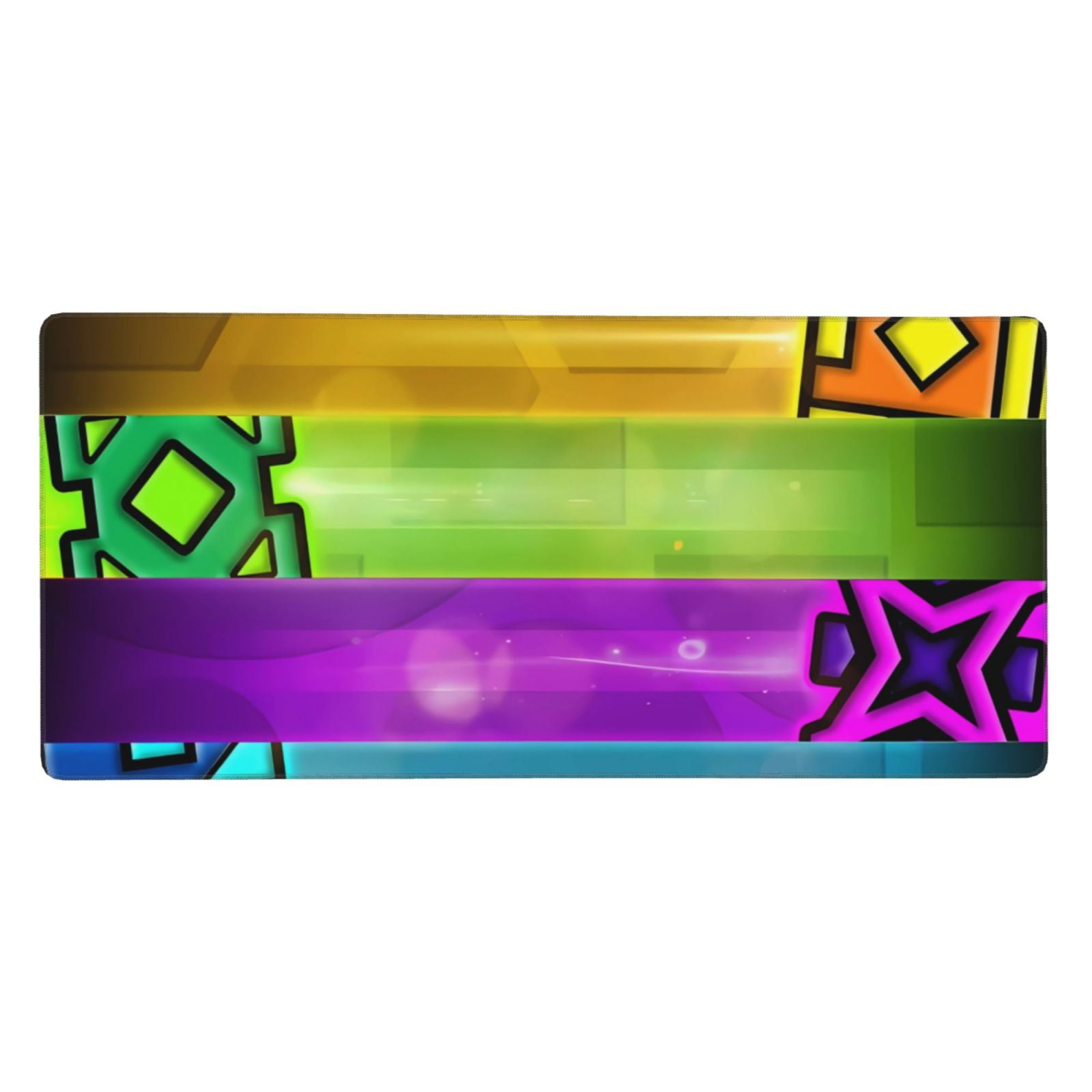 Horeoi Geometry Dash Print Rubber Keyboard Pad Mouse 16x35.5in Wireless ...