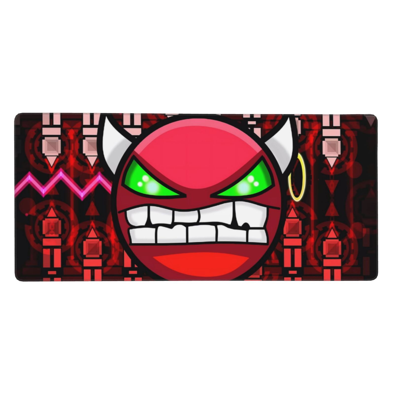 Horeoi Geometry Dash Print Rubber Keyboard Pad Mouse 16x35.5in Wireless ...