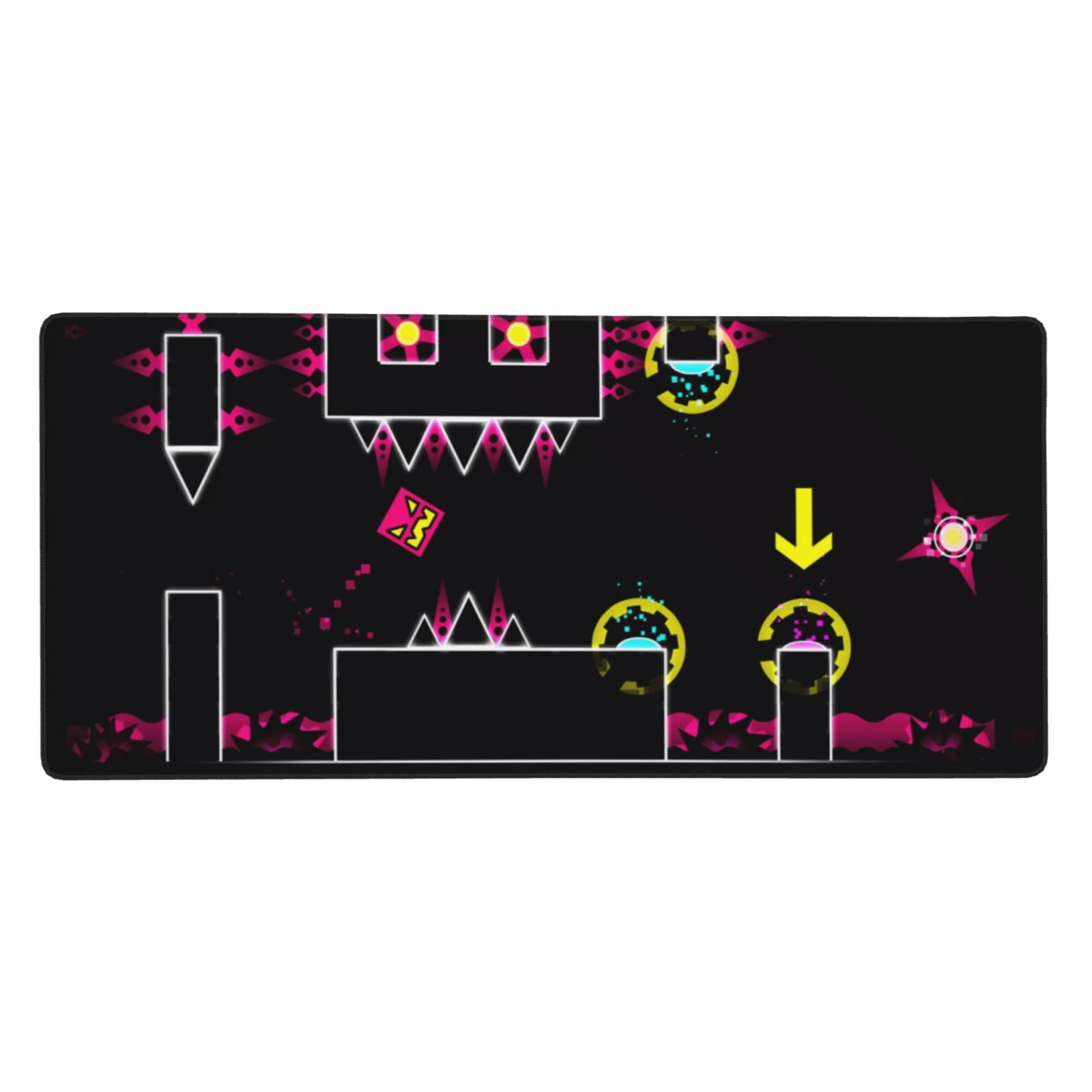 Horeoi Geometry Dash Print Rubber Keyboard Pad Mouse 16x35.5in Wireless ...