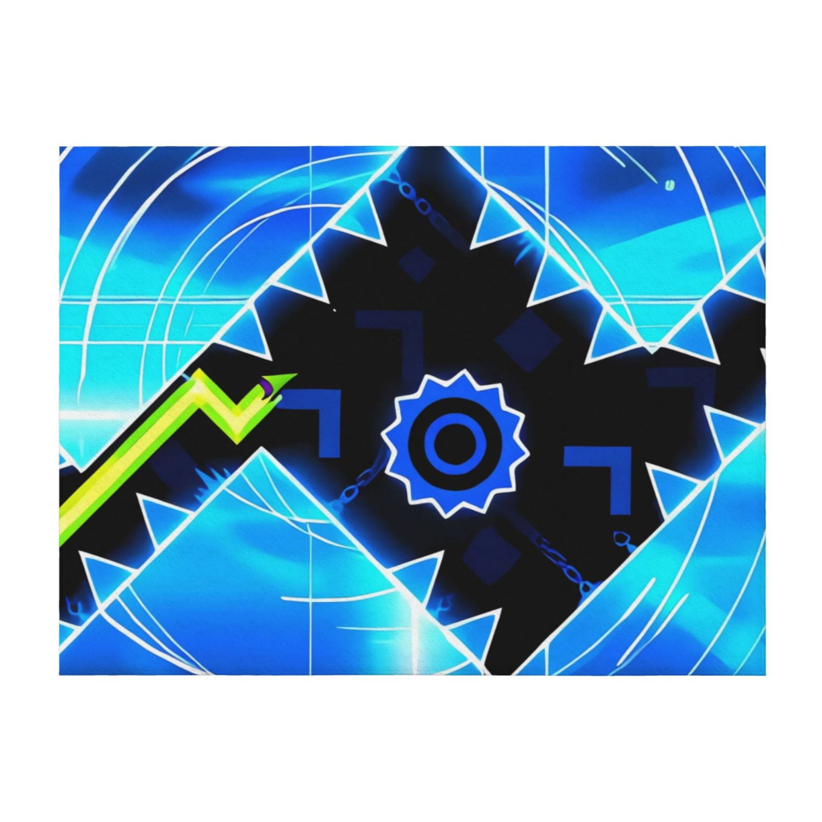 Horeoi Geometry Dash Print Throw Blanket, Super Soft Reversible Cotton ...