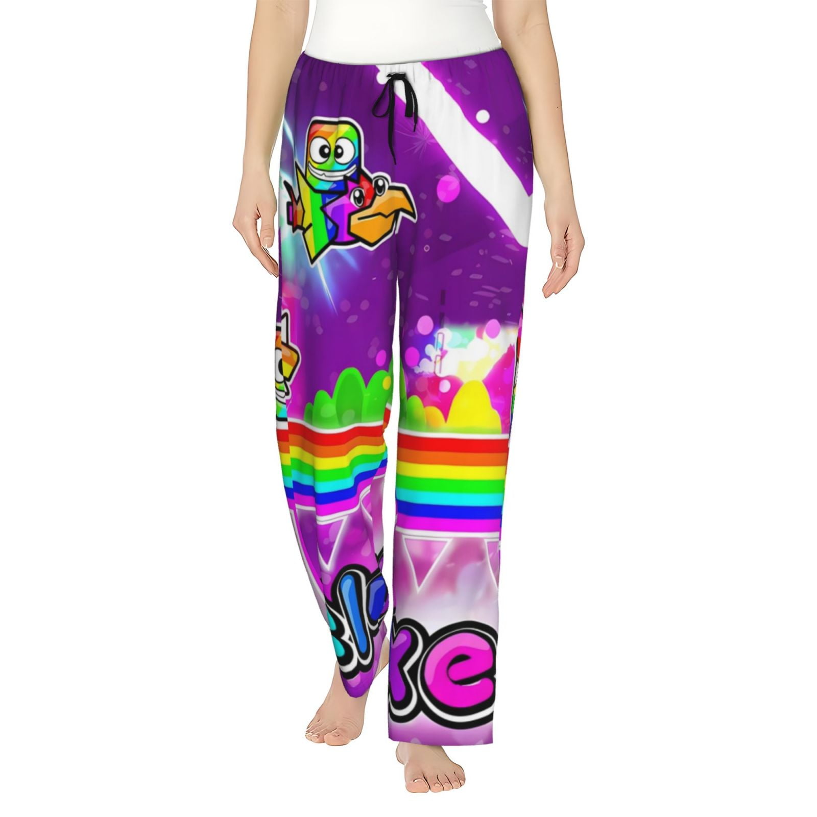 Horeoi Geometry Dash Print Women’s Ultra-Soft Comfy Pajama Lounge Pants ...