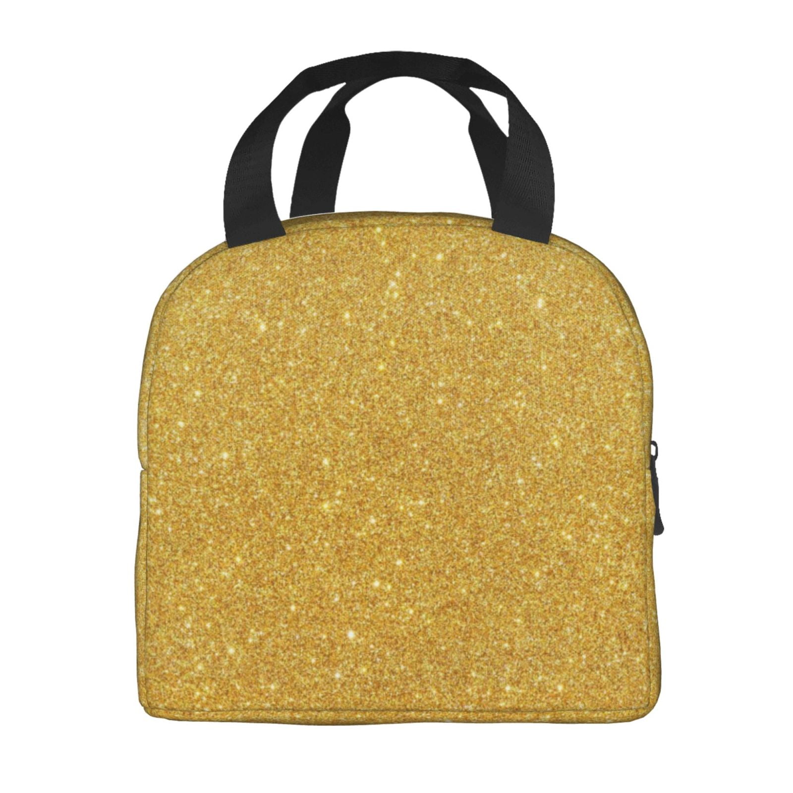 Horeoi Gold Shiny Pattern Lunch Bag for Work Picnic Travel Use Thermal ...