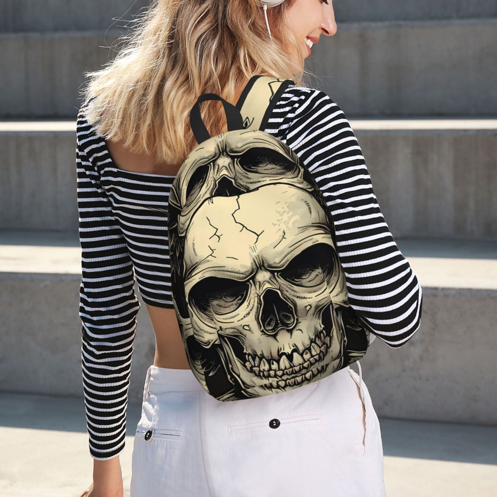 Horeoi Gothic Winged Skull for Canvas Backpack for School Outdoor ...