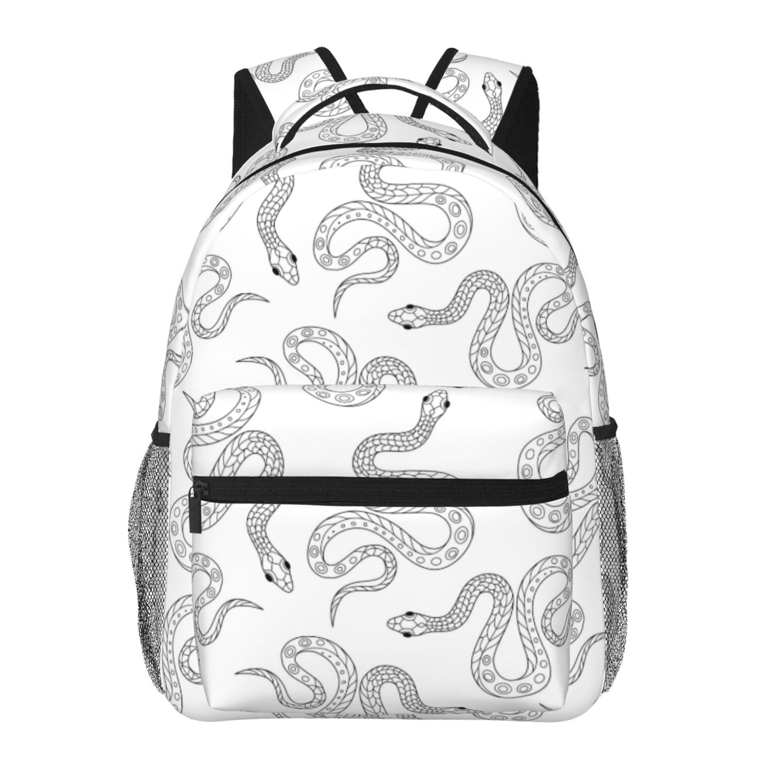 Horeoi Hand Drawn Snake Print Eco-Friendly Lightweight Student Backpack ...
