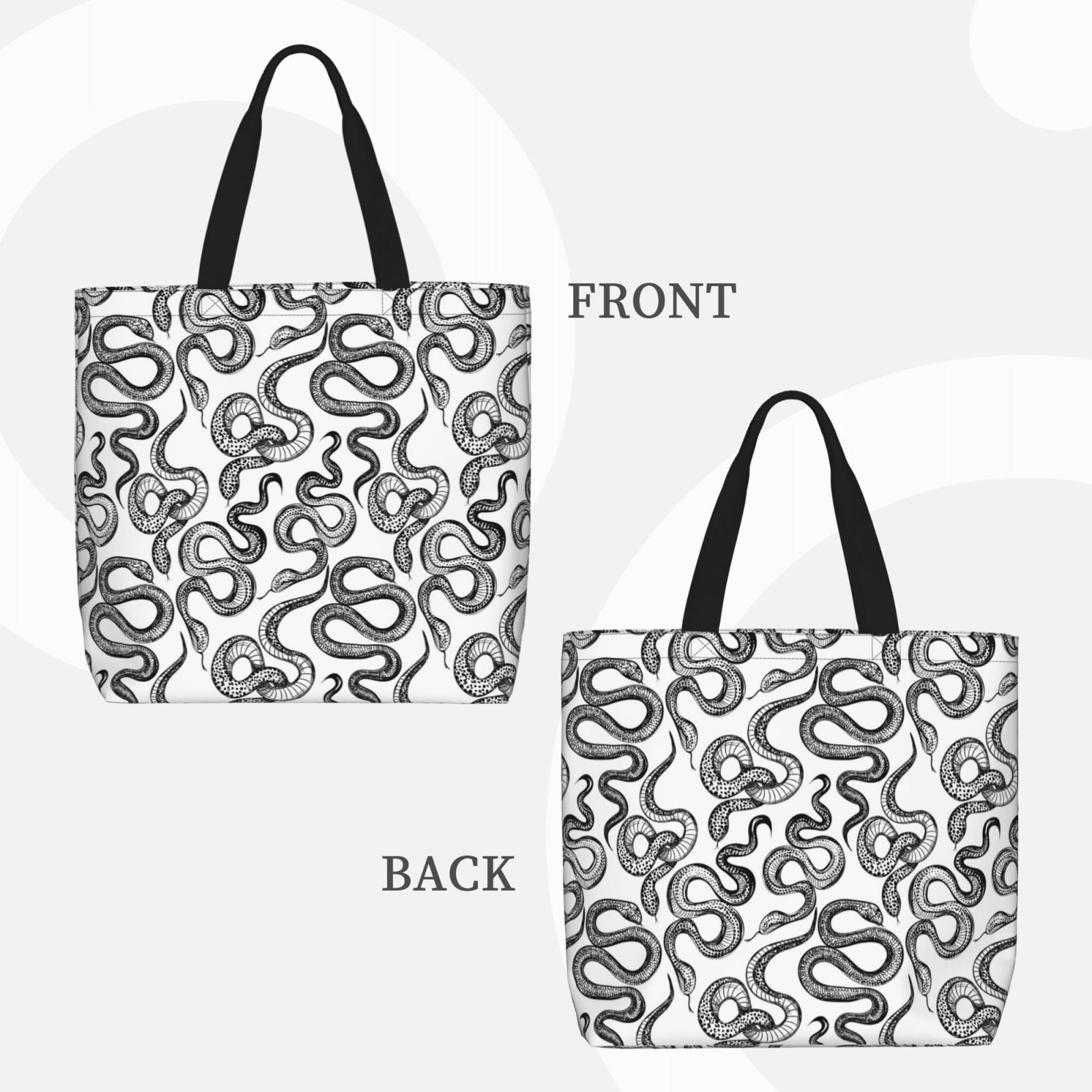 Horeoi Hand Drawn Snake for Reinforced Shoulder Tote Bag Scratch-Proof ...