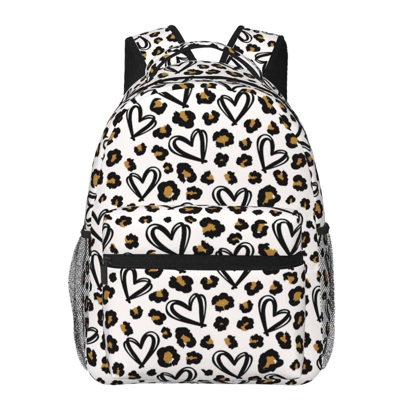 Horeoi Heart Leopard Print Eco-Friendly Lightweight Student Backpack ...