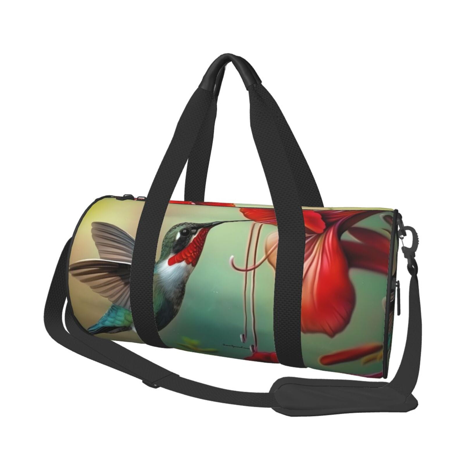 Horeoi Hummingbird Floral Paradise Print Foldable Travel Duffle Bag ...