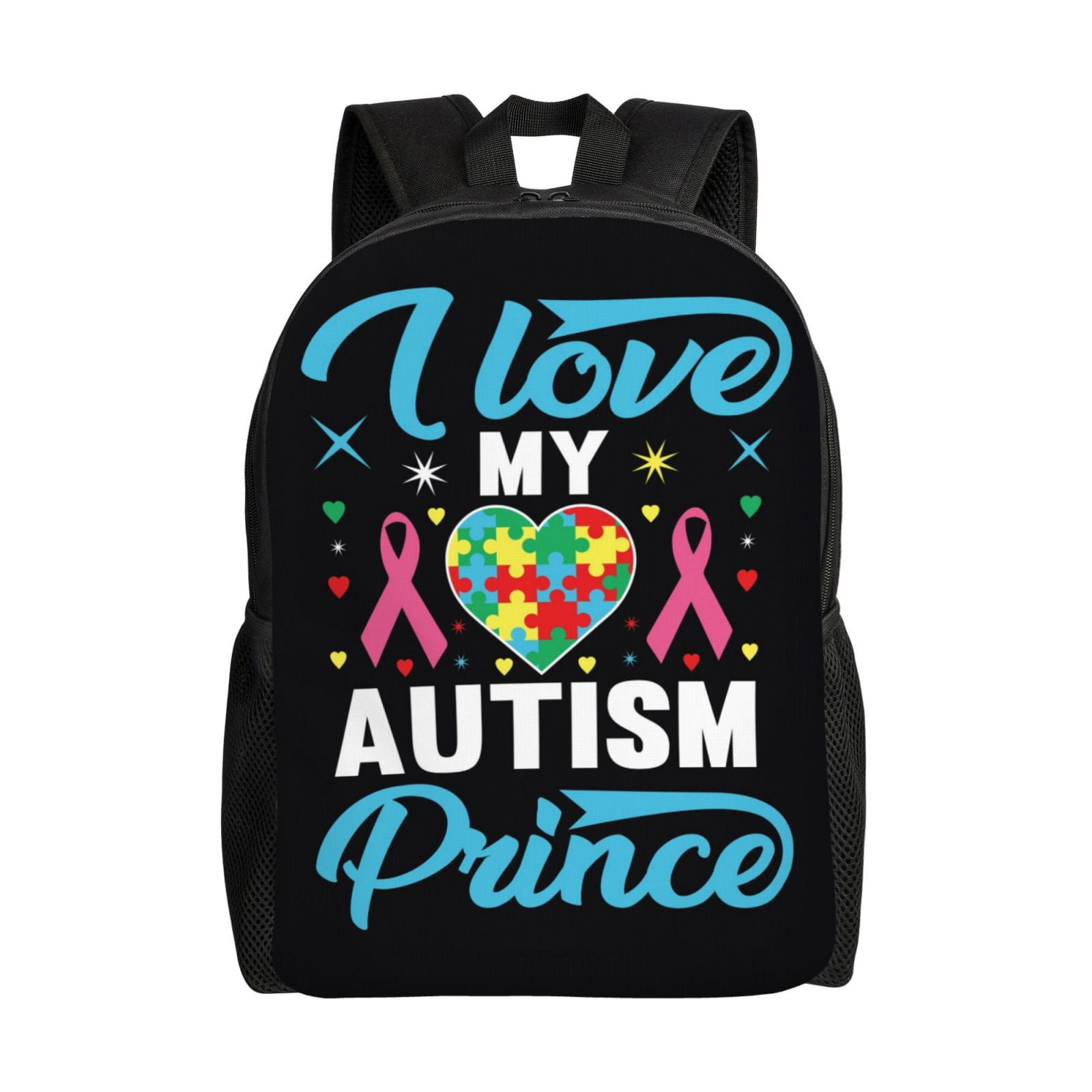 Horeoi I Love My Autism Print Waterproof 600D Oxford Laptop Backpack ...