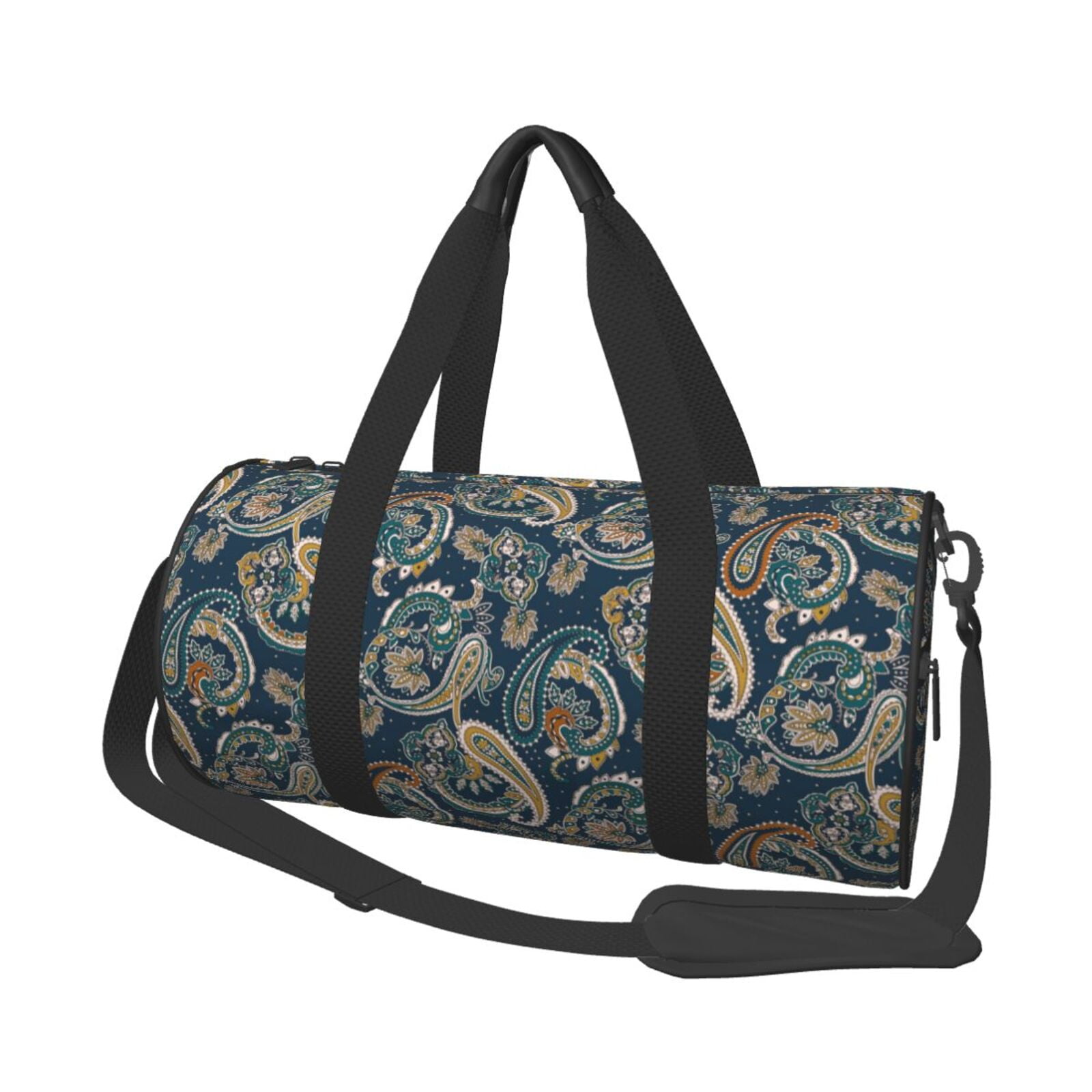 Horeoi Indian Paisley 2 Print Foldable Travel Duffle Bag with Removable ...