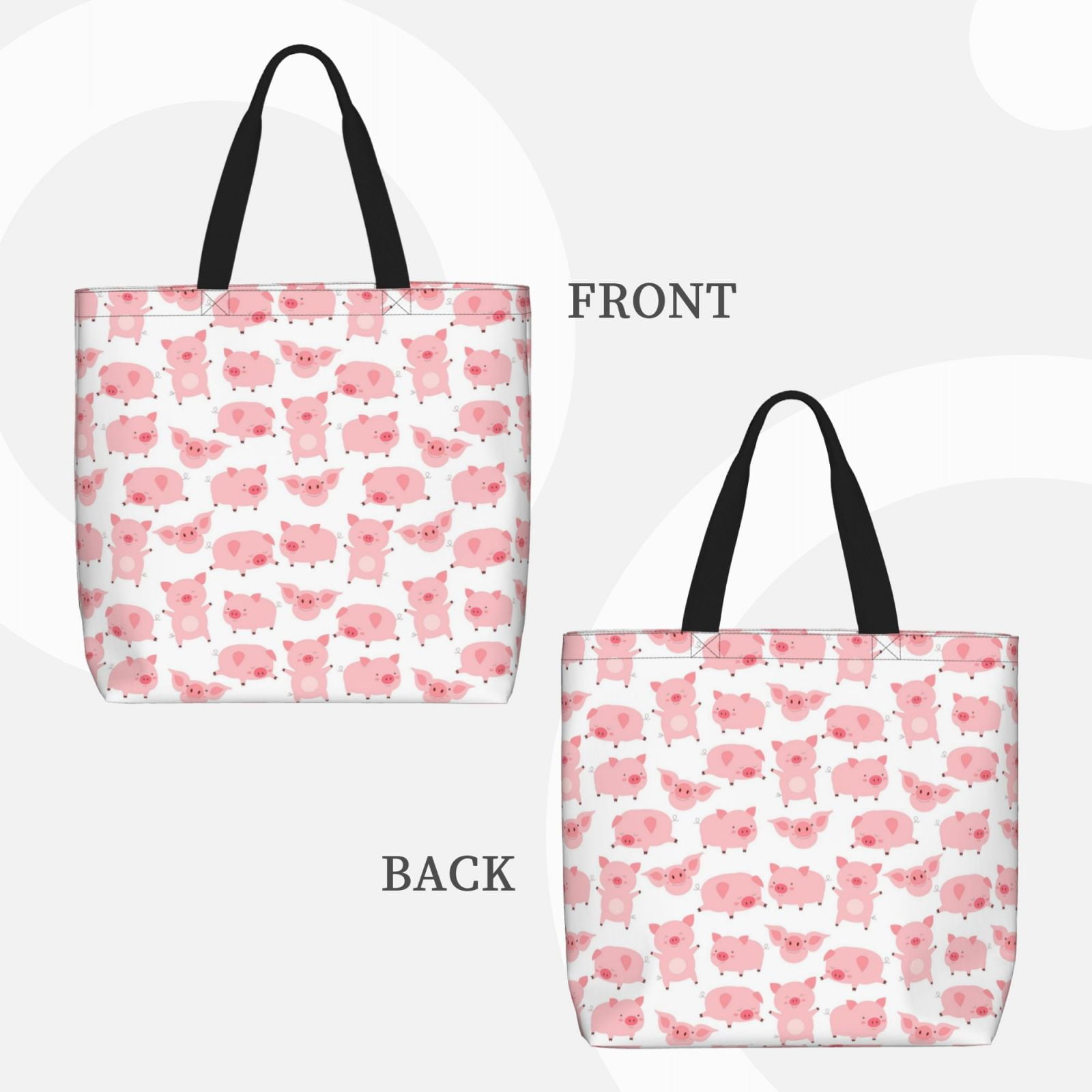 Horeoi Kawaii Pigs for Reinforced Shoulder Tote Bag Scratch-Proof ...
