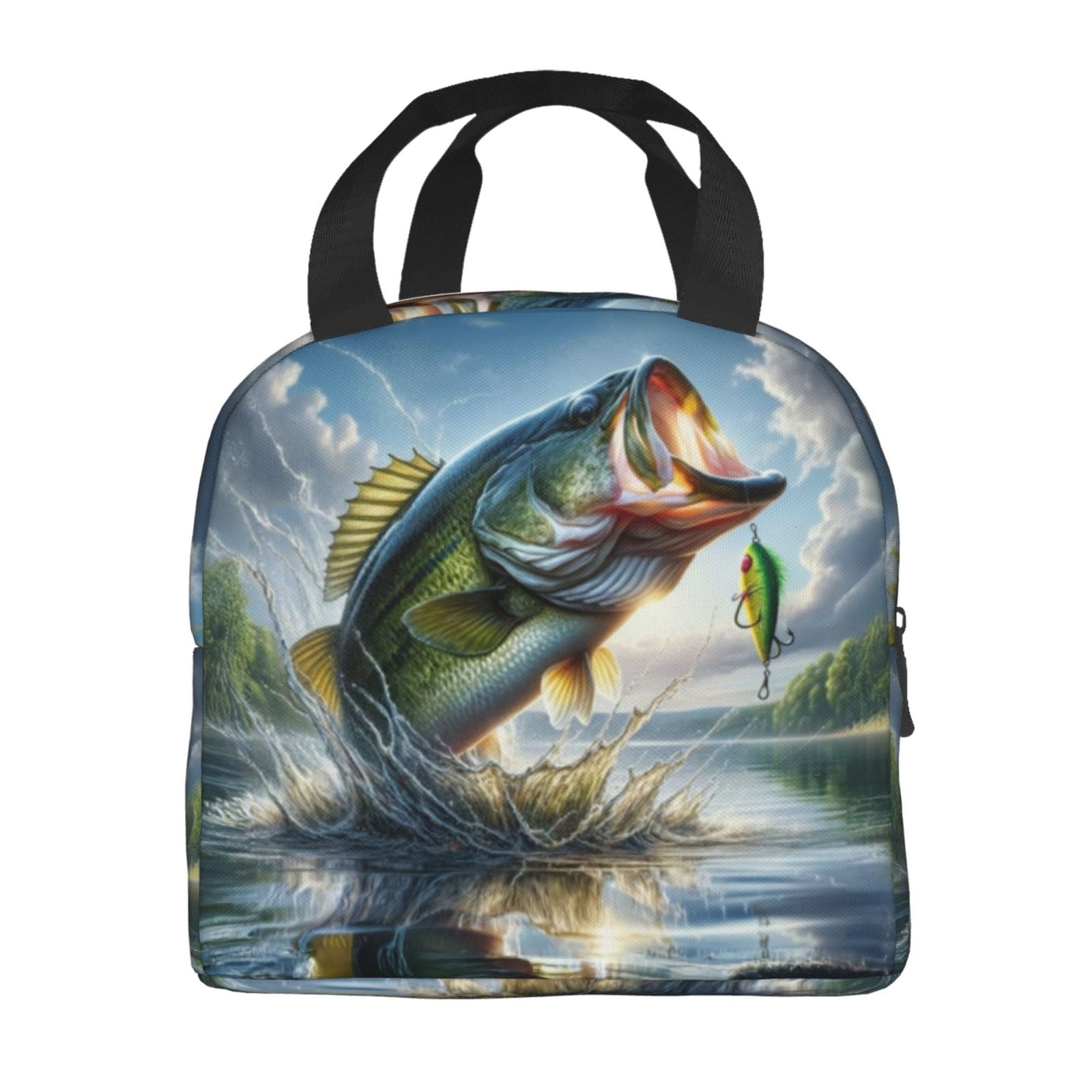 Horeoi Largemouth Bass Jumping Out of The Water Pattern Lunch Bag for ...