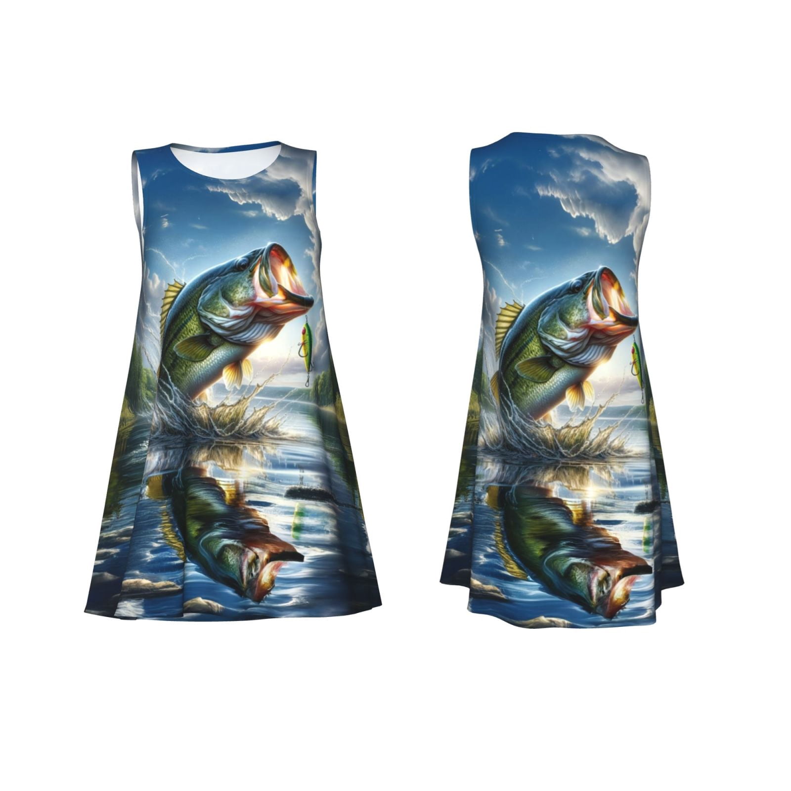 Horeoi Largemouth Bass Jumping Out of The Water Print Women's ...