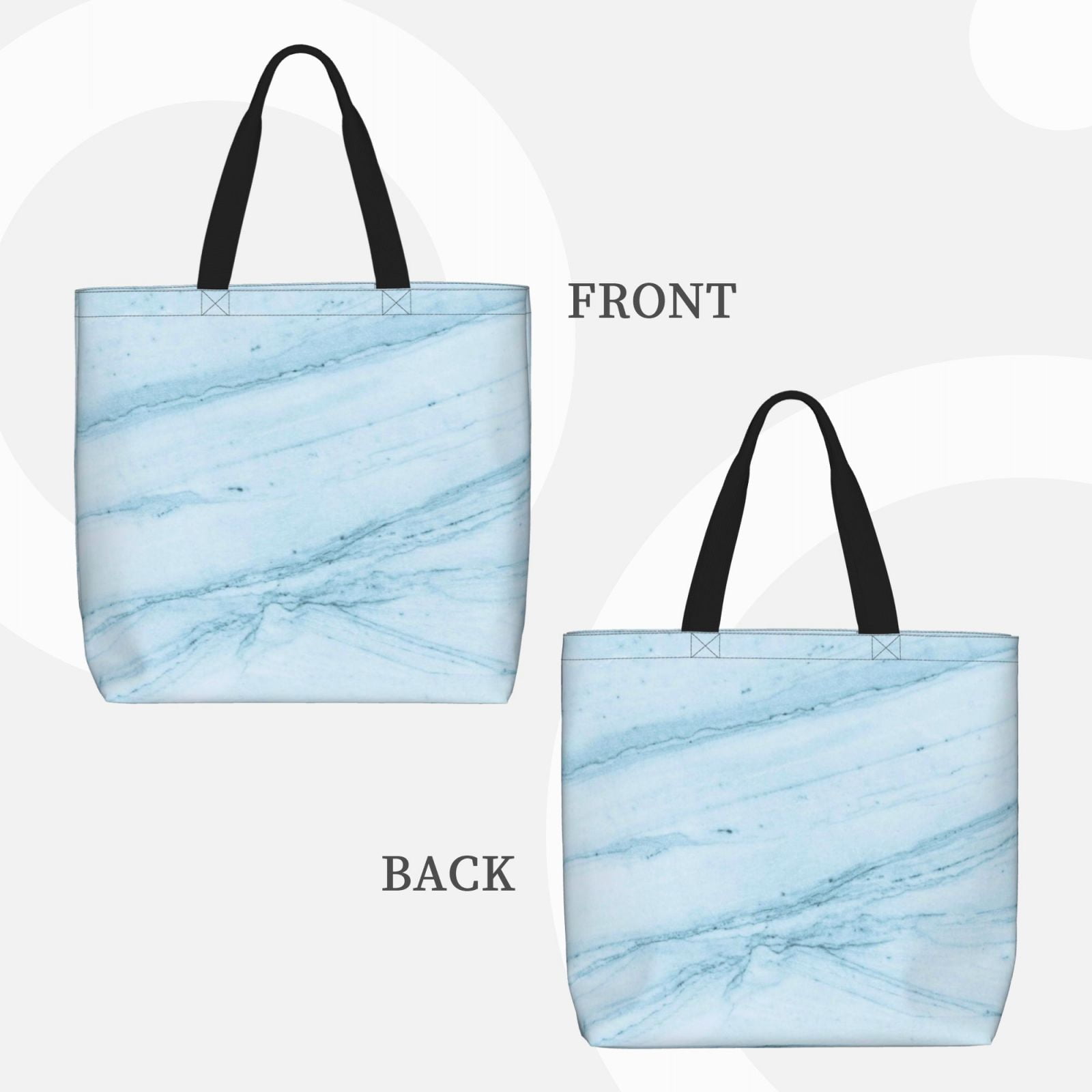 Horeoi Light Blue Marble for Reinforced Shoulder Tote Bag Scratch-Proof ...
